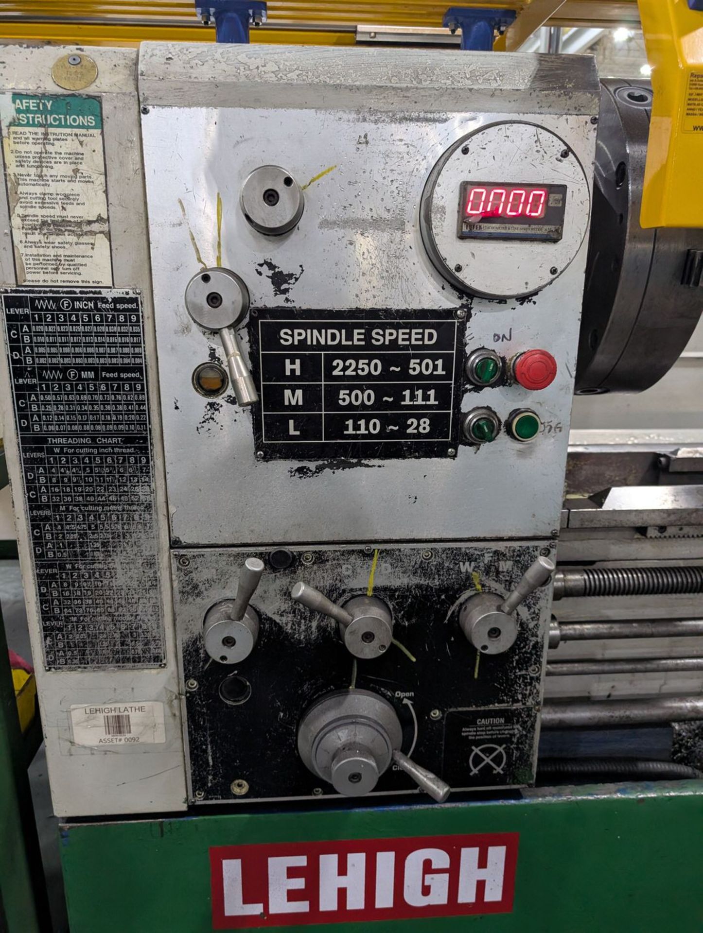 2007 Lehigh MA-2540 Lathe W/ 15-3/4" 3-Jaw Chuck; W/ Material Rack ...