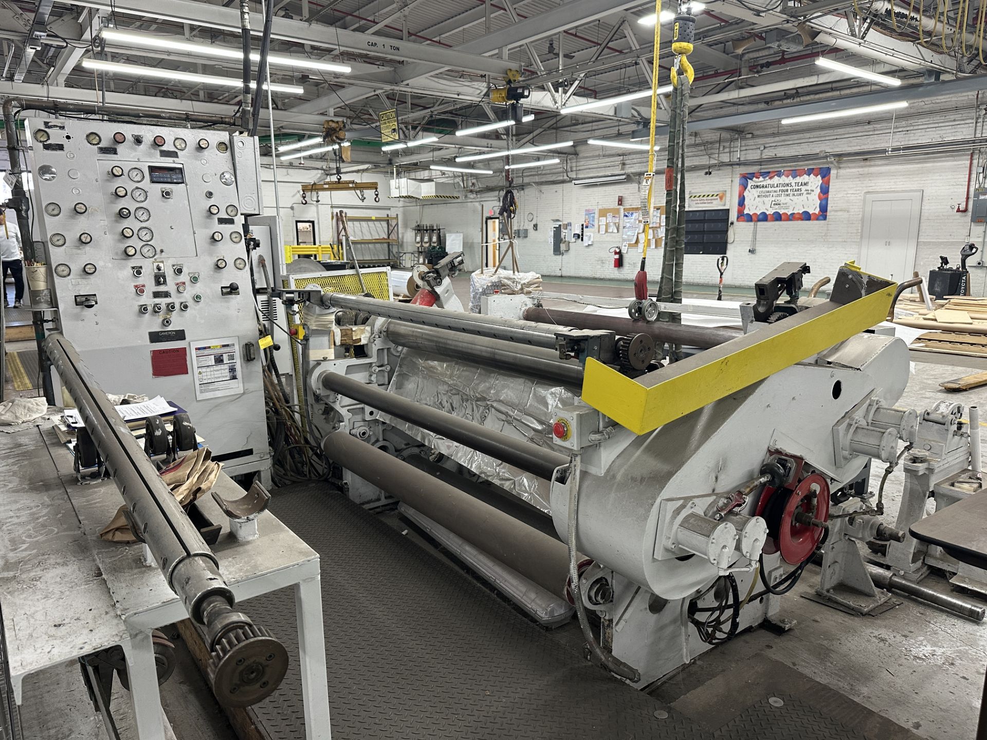 Cameron Type 600-8-KHDF 64" Shear Cut Duplex Surface Drive Slitter s/n ...