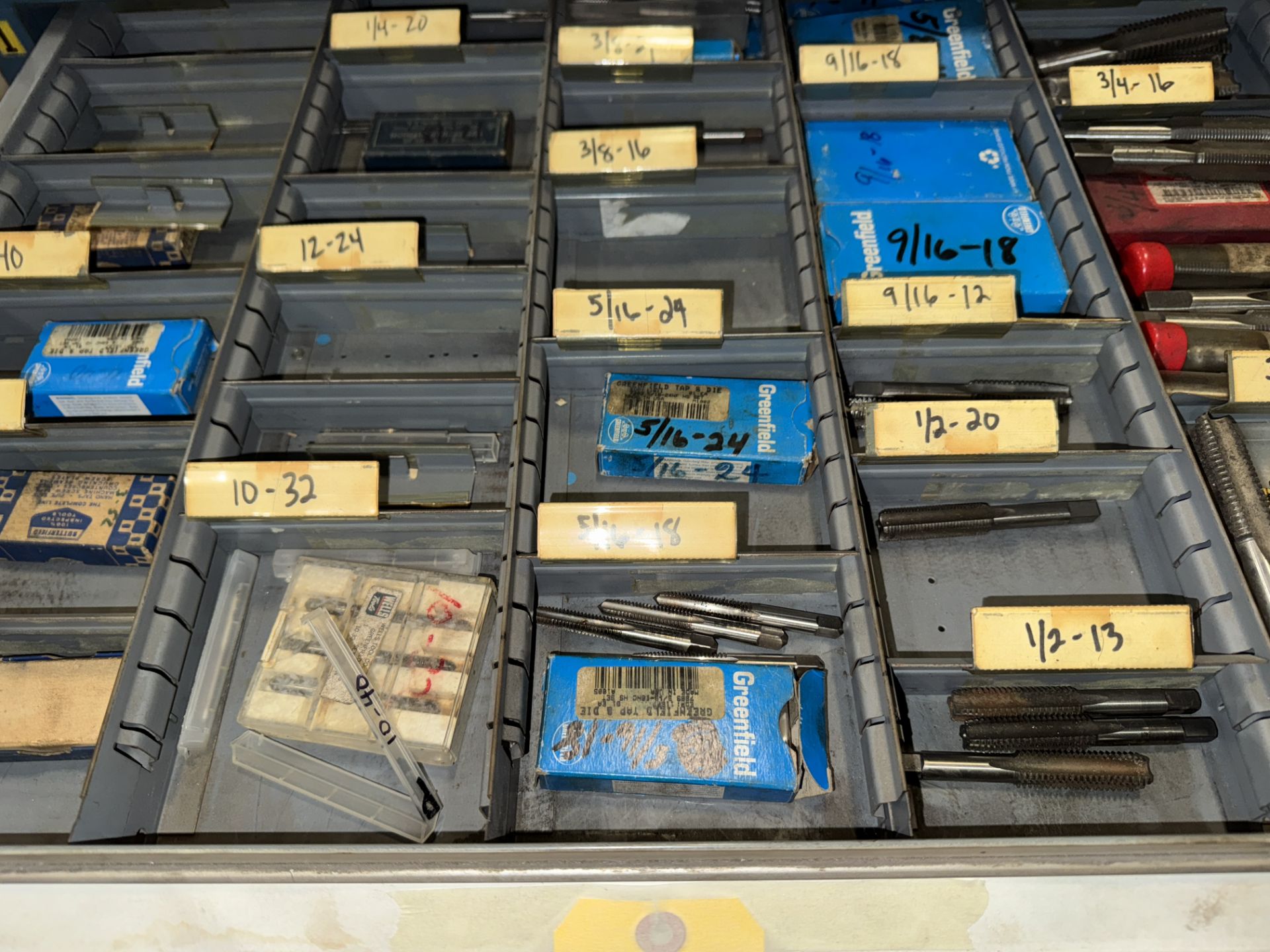 Stanley/Vidmar 11 Drawer Tool Cabinet with Reamers, Grinding Wheels, Etc.