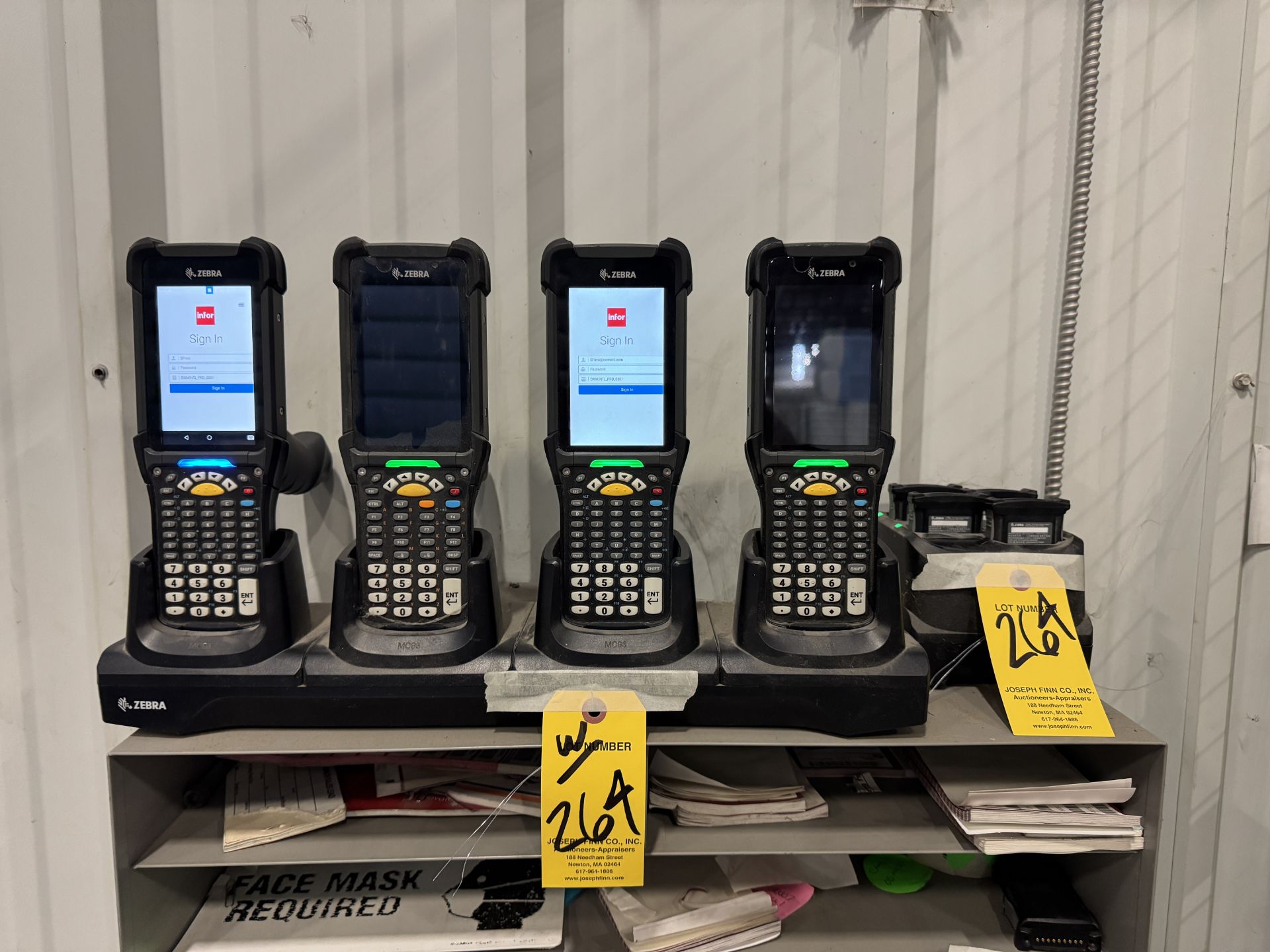 LOT (4) Zebra MC93 Hand Held Scanners