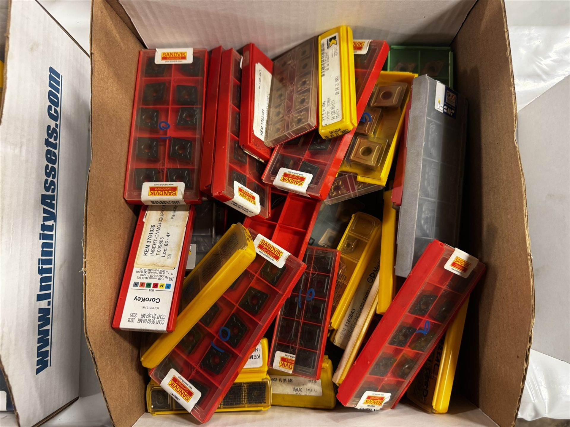 BOX OF ASSORTED CARBIDE INSERT CUTTERS
