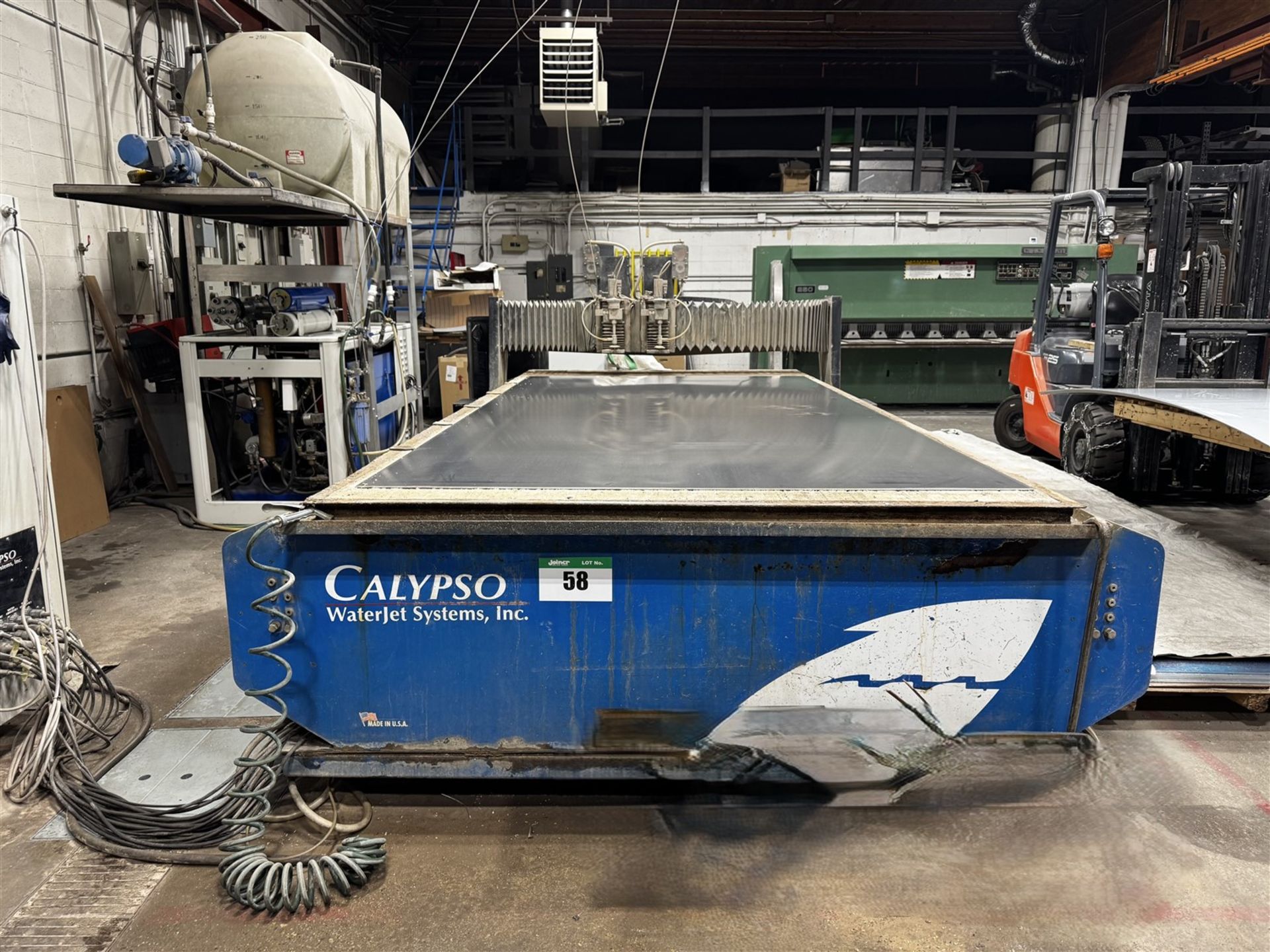 2008 CALYPSO WATER JET CUTTING TABLE, 6' X 12',60,000 PSI, IRAND SL IV ...