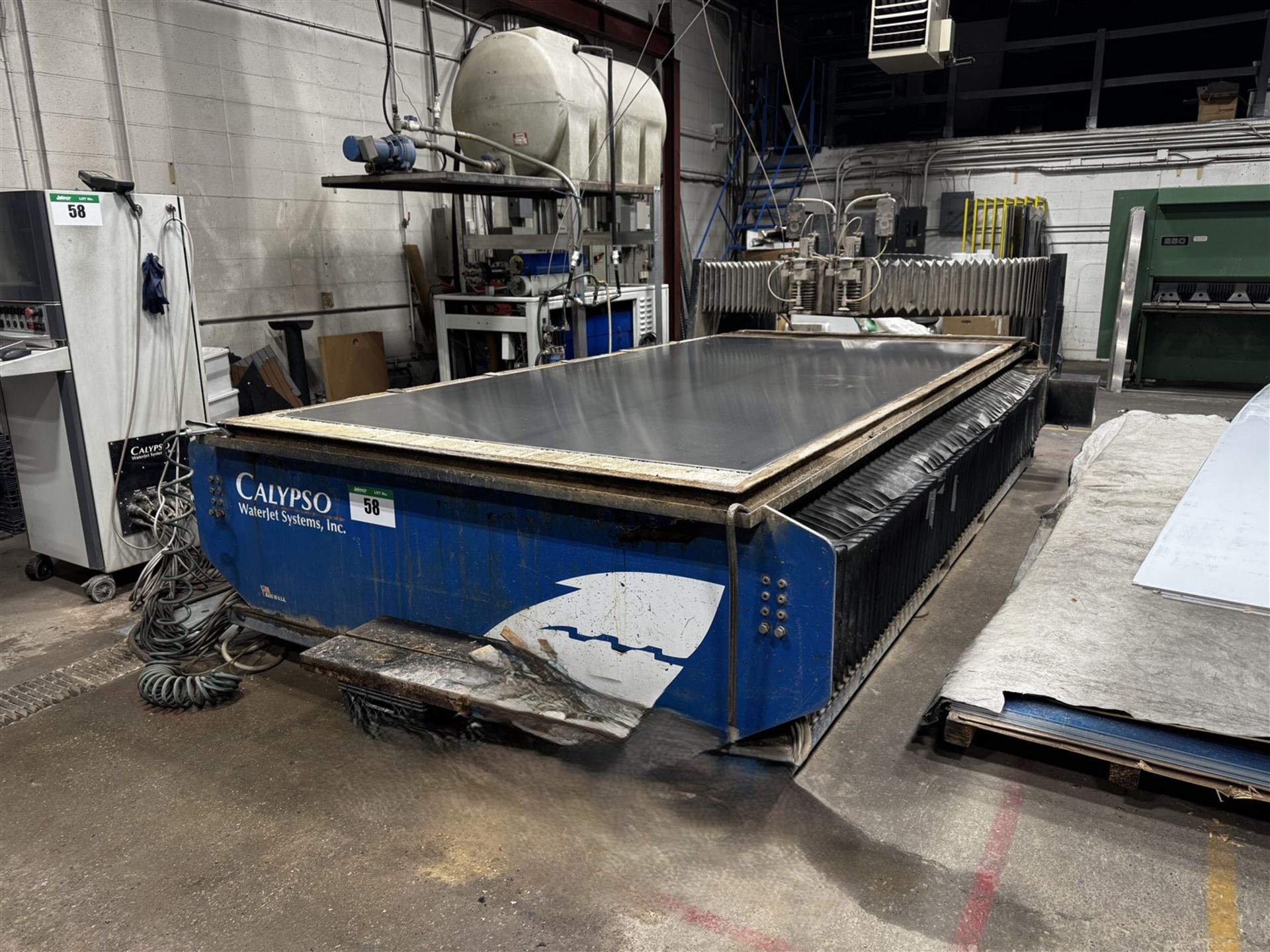 2008 CALYPSO WATER JET CUTTING TABLE, 6' X 12',60,000 PSI, IRAND SL IV ...