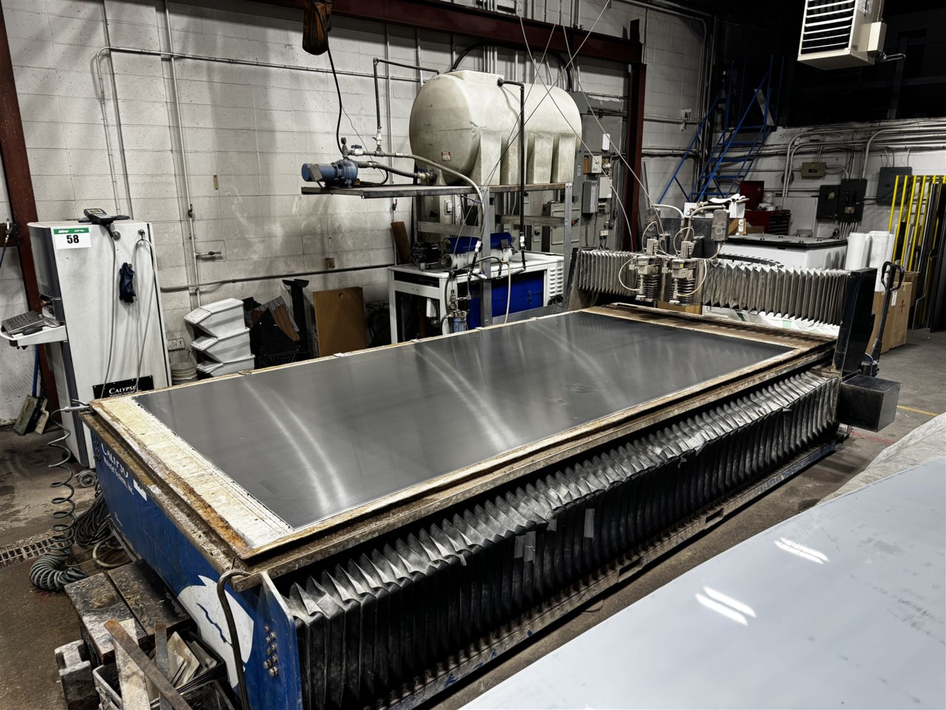 2008 CALYPSO WATER JET CUTTING TABLE, 6' X 12',60,000 PSI, IRAND SL IV ...