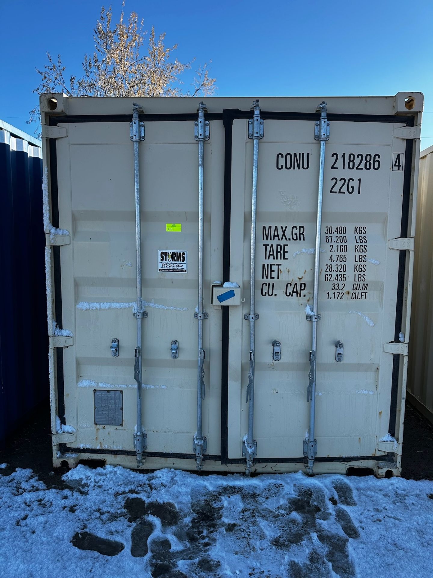 Conex Container - 20' w/ cages, beam & trolly