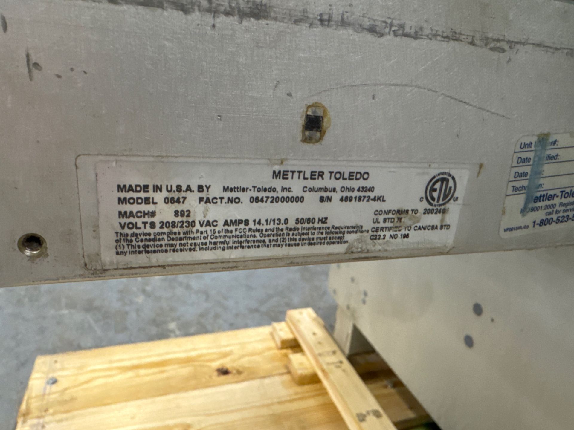 METTLER TOLEDO SOLO MAX WRAPPER, MODEL 0647, S/N 06472000000 (INV ...