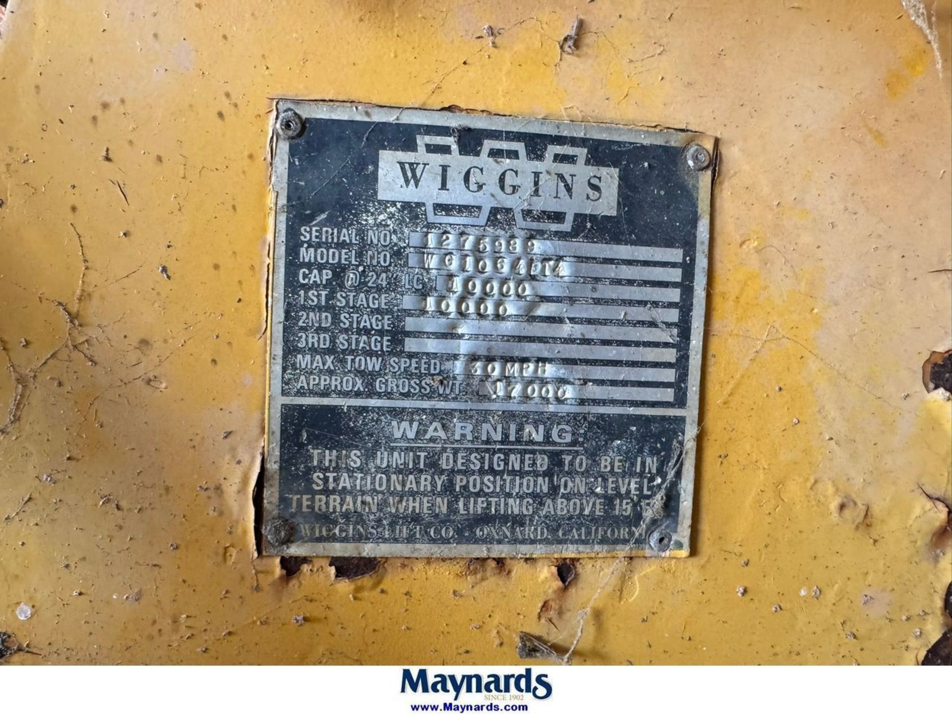 Wiggins 10,000 Lb. Cap. Rough Terrain Diesel Forklift ; Model WG1064FT4 ...
