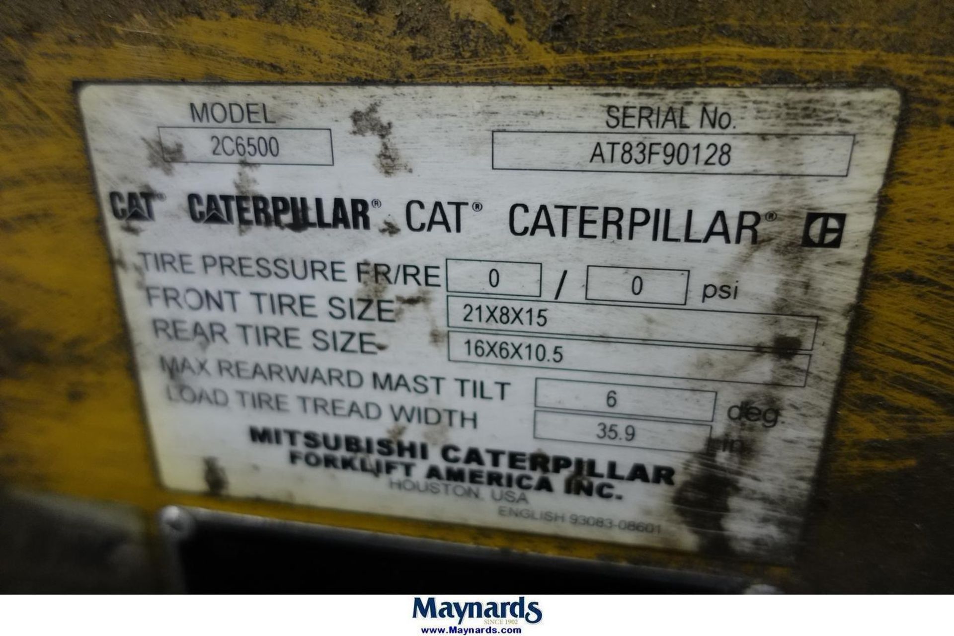 Caterpillar #2C6500 Propane Forklift Truck 6200 lb Capacity w/ 185" Max ...