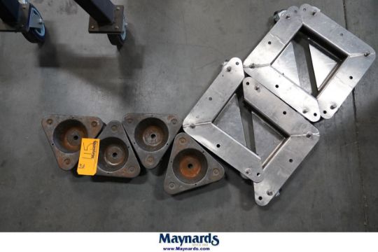 Set of (4) Triangle Cast Machine Skates and (4) Heavy Duty Triangular ...