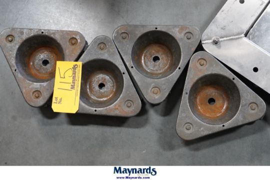 Set of (4) Triangle Cast Machine Skates and (4) Heavy Duty Triangular ...