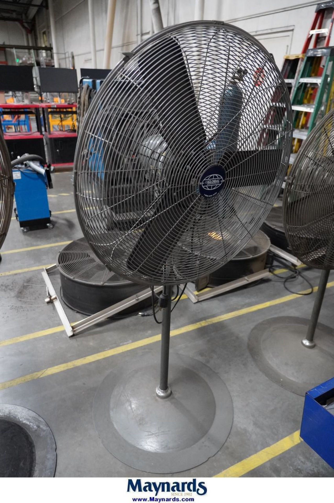 (3) Global Pedestal Style Industrial Shop Fans