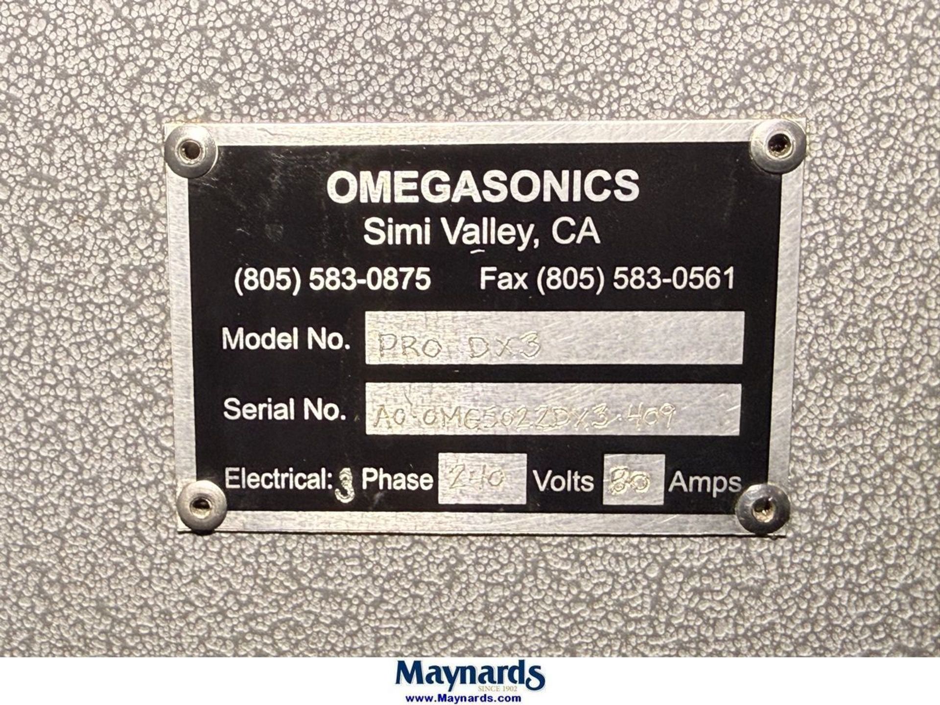 OMEGA SONIC pro DX3 3-position Ultra sonic Parts washer 240V, 30A. 3Phase