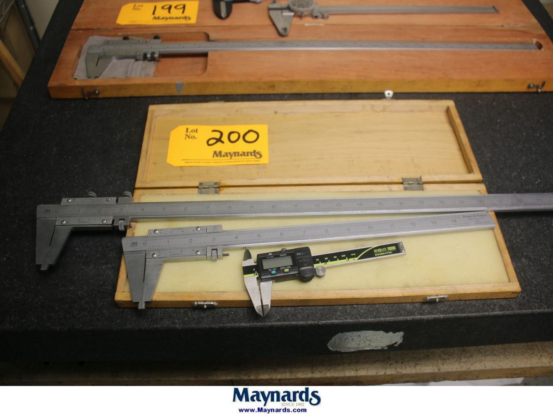 Lot of (3) Assorted Calipers (1) 4" Digital, (1) 14", (1) 26"