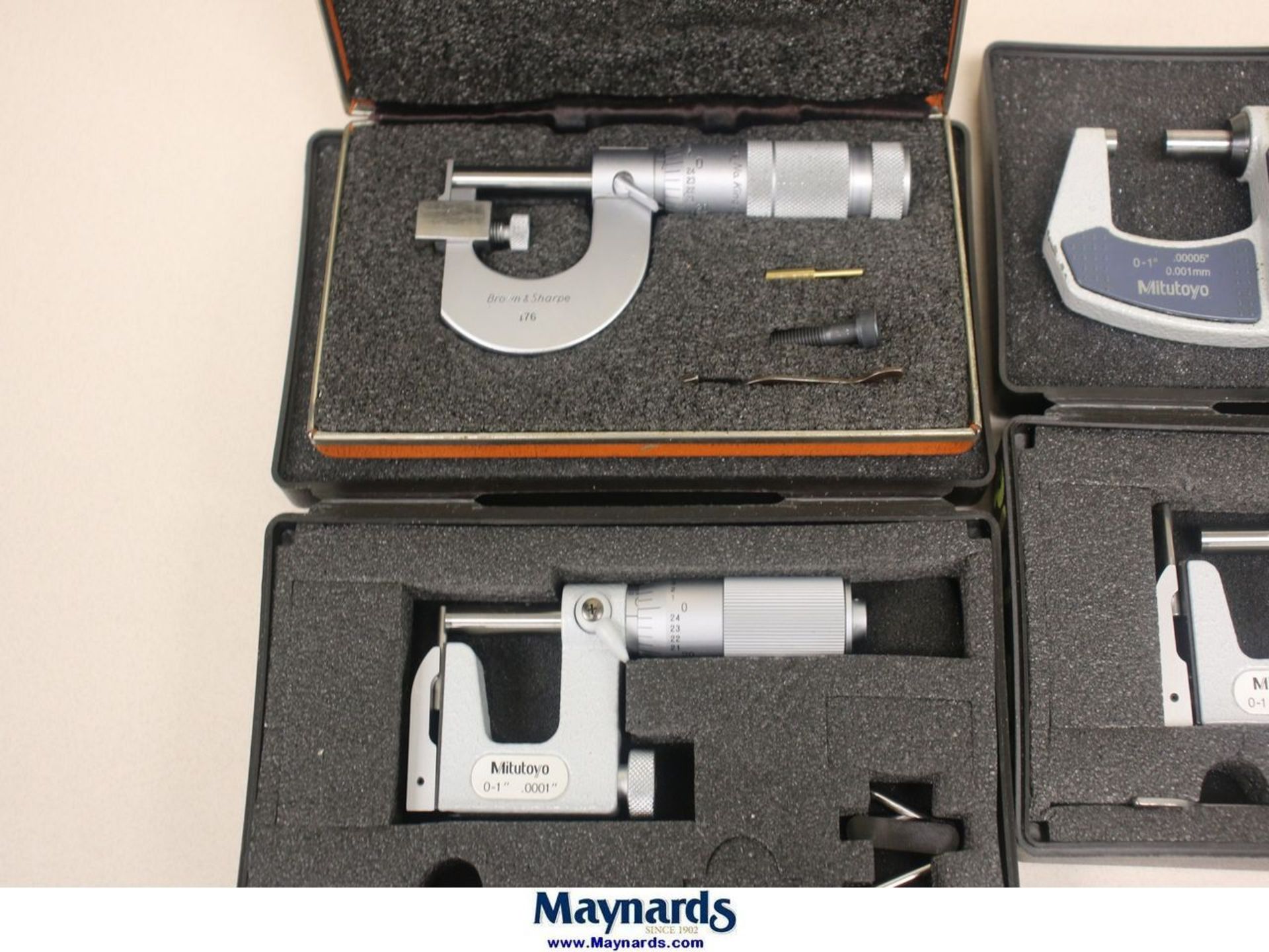 Lot of (4) Micrometers (1) 0-1" Mitutoyo Regular, (3) 0-1" Pin Micrometers