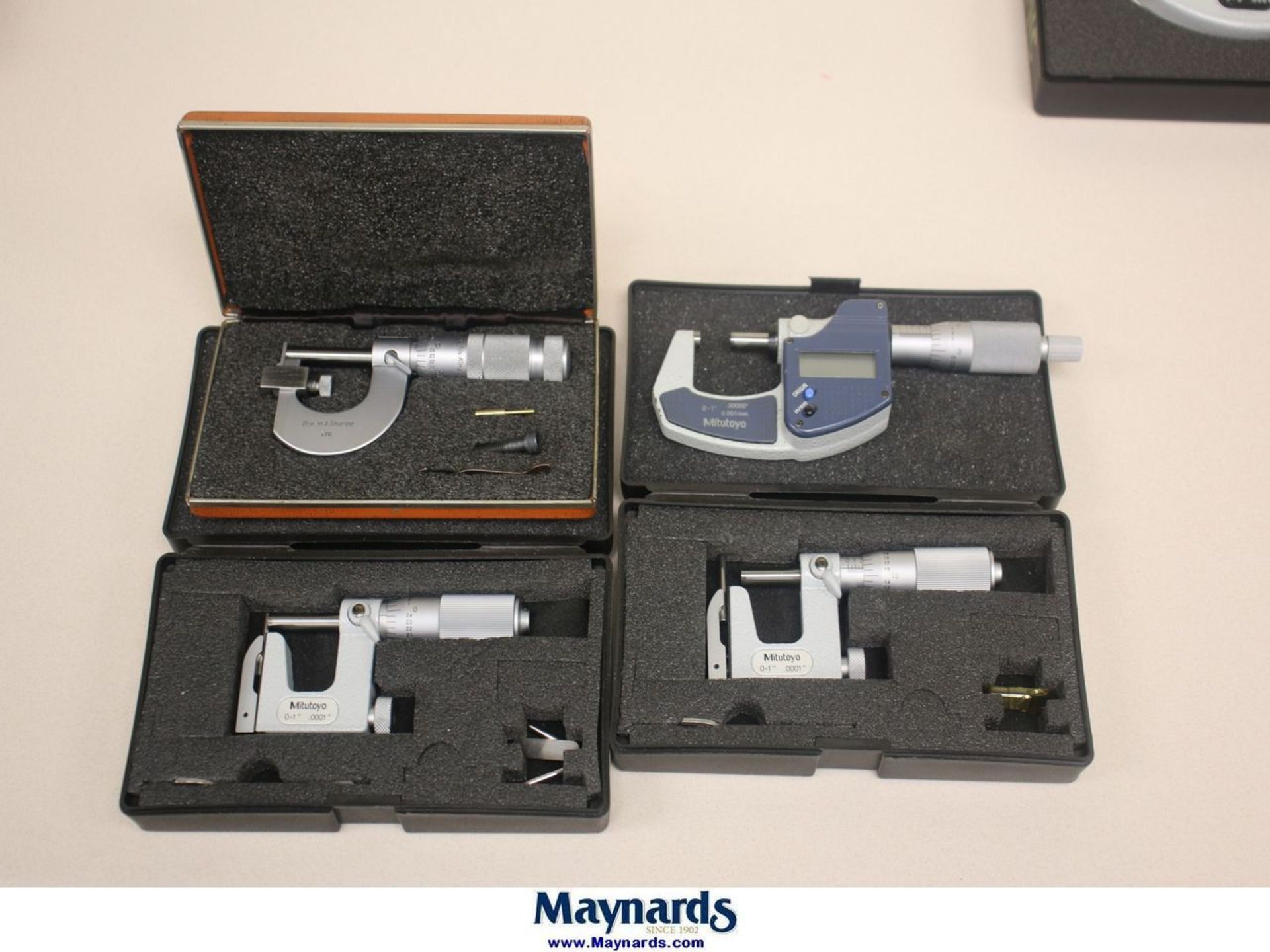 Lot of (4) Micrometers (1) 0-1" Mitutoyo Regular, (3) 0-1" Pin Micrometers