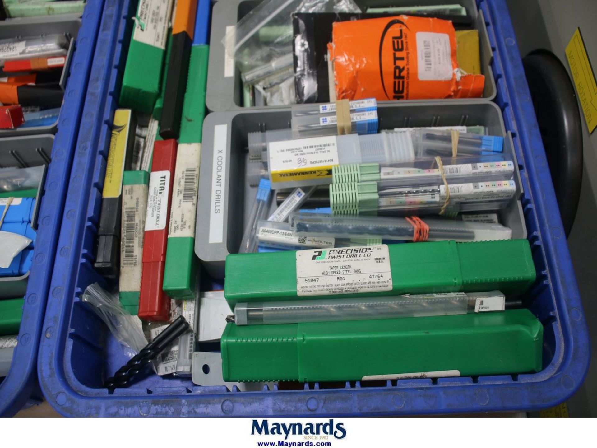 Lot of (2) Plastic Bins with Tooling Includes Assorted Drills