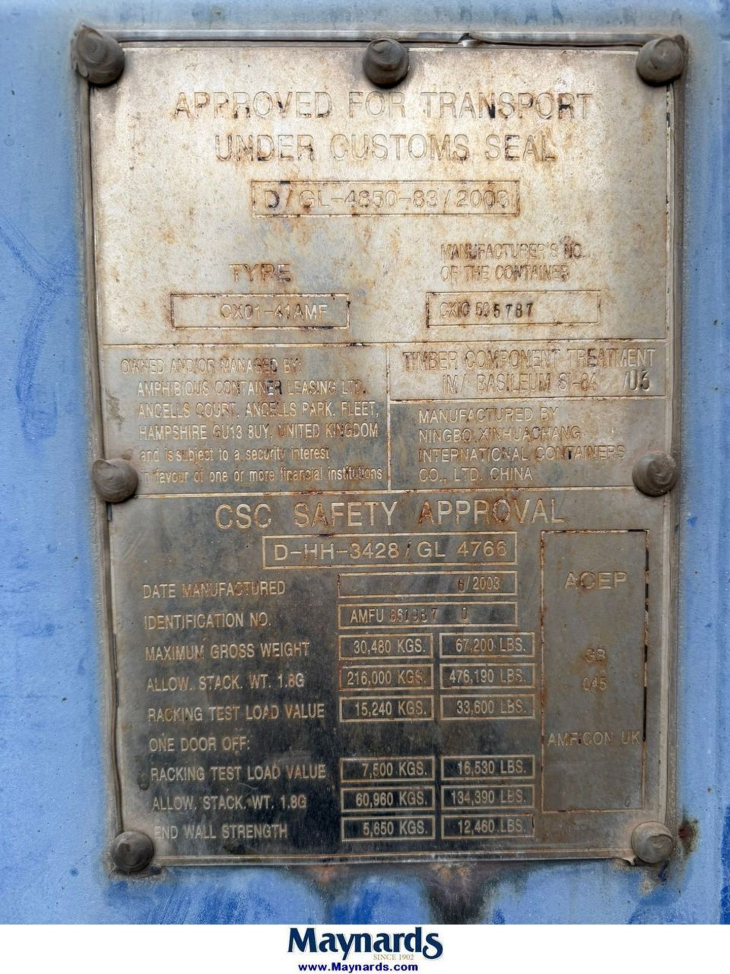 40' Shipping Container (9'-6" High) [Buyer Must Take Contents] [Loc ...