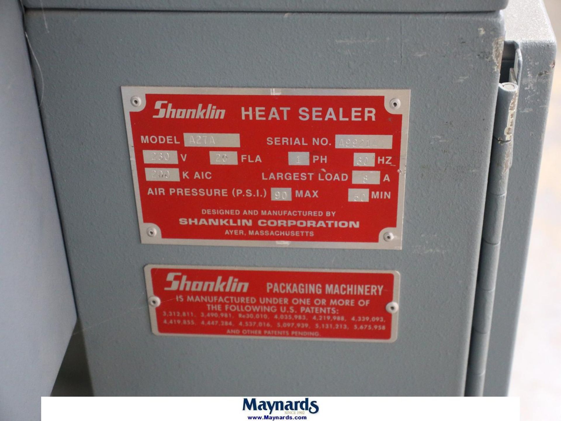 Shanklin Model A27A Shrink Wrap Machine With Model T7H Shrink Tunnel, S ...