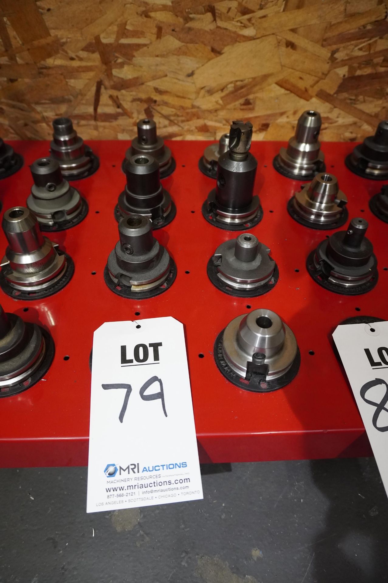 (7) MISC. CAT40 TOOL HOLDERS, VARIED SIZES, OKUMA PULL STUDS