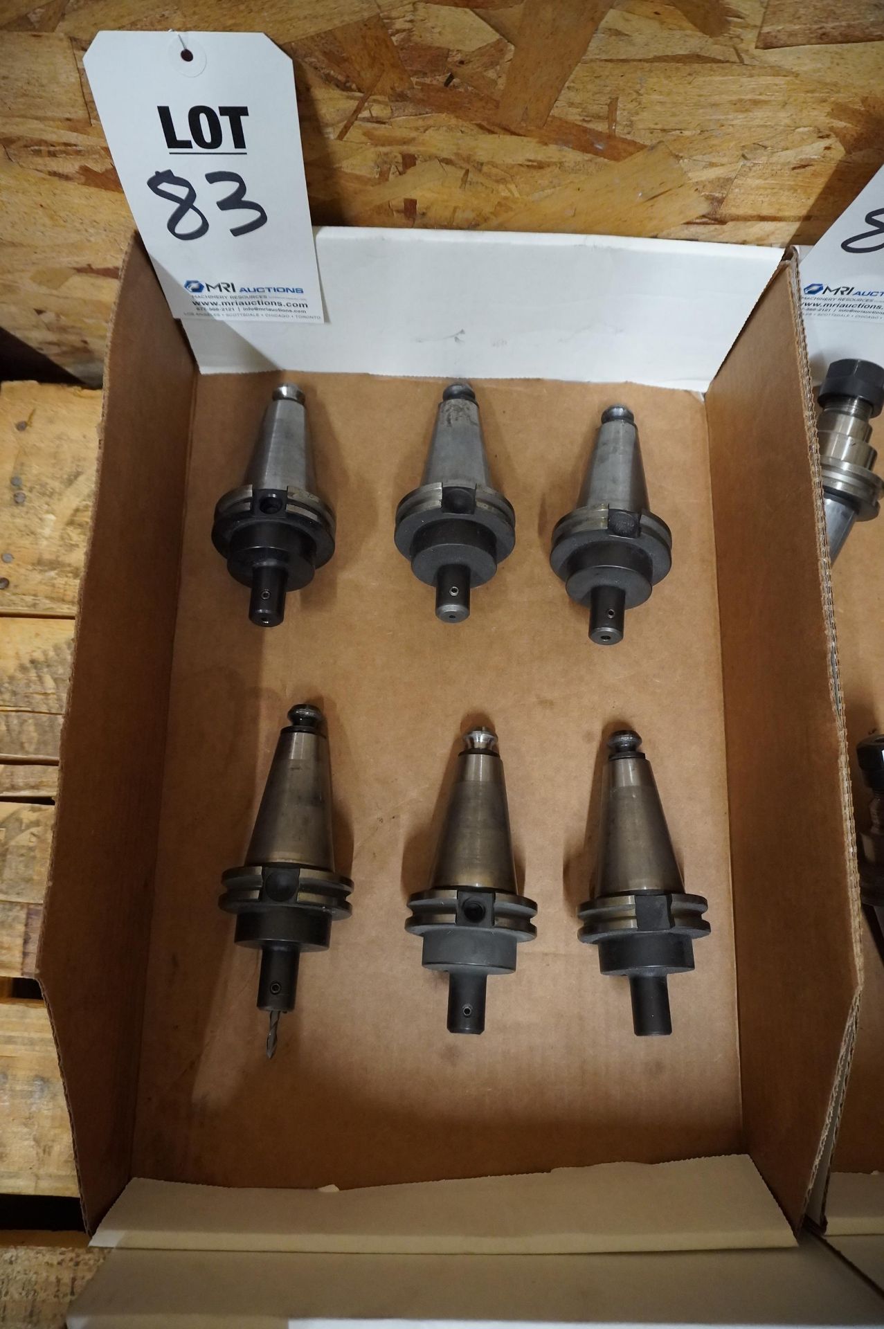 (6) MISC. CAT40 TOOL HOLDERS, VARIED SIZES, OKUMA PULL STUDS
