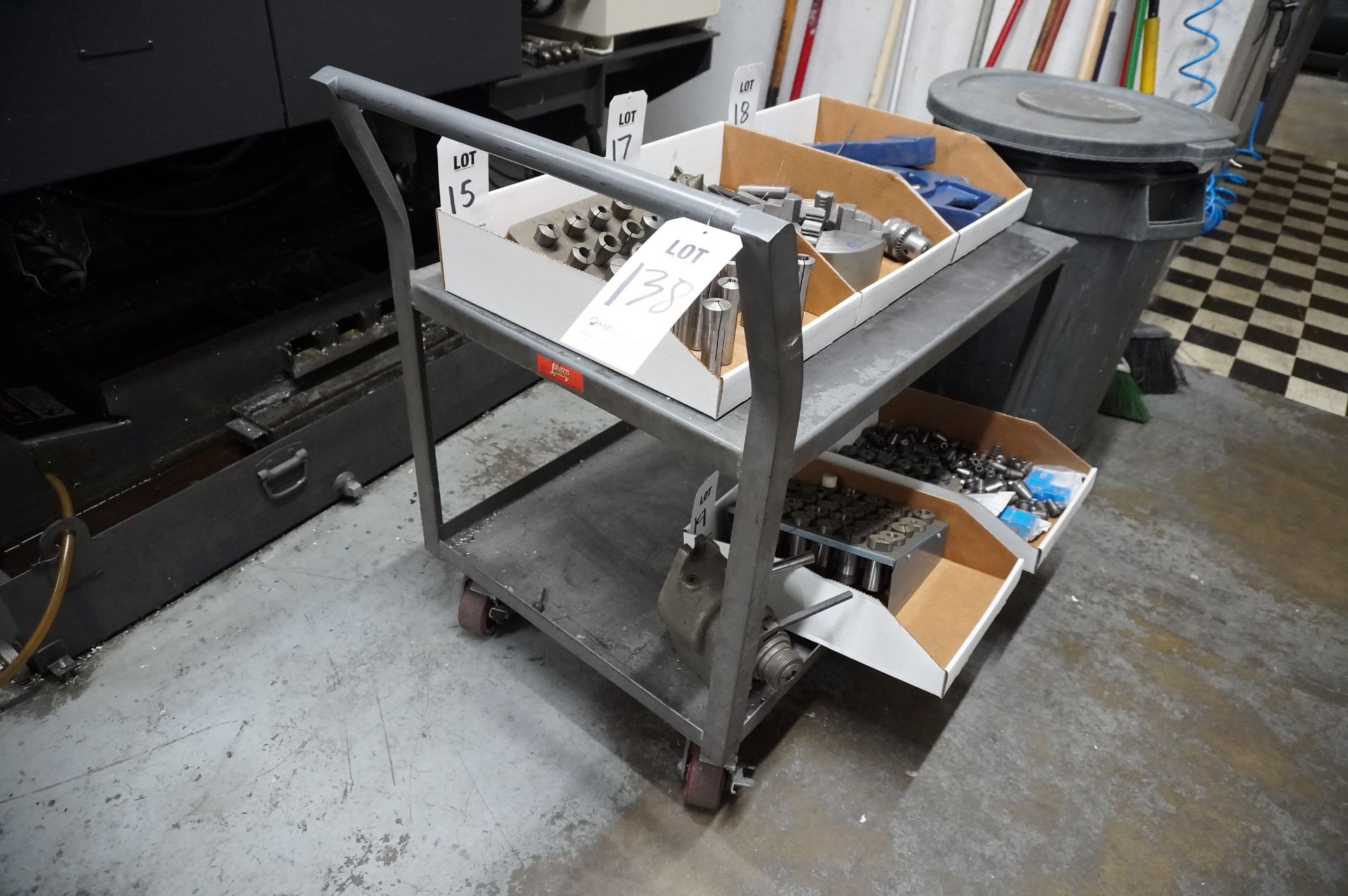 (4) STEEL SHOP CARTS, *LATE PICK UP, CARTS ONLY NO CONTENTS*