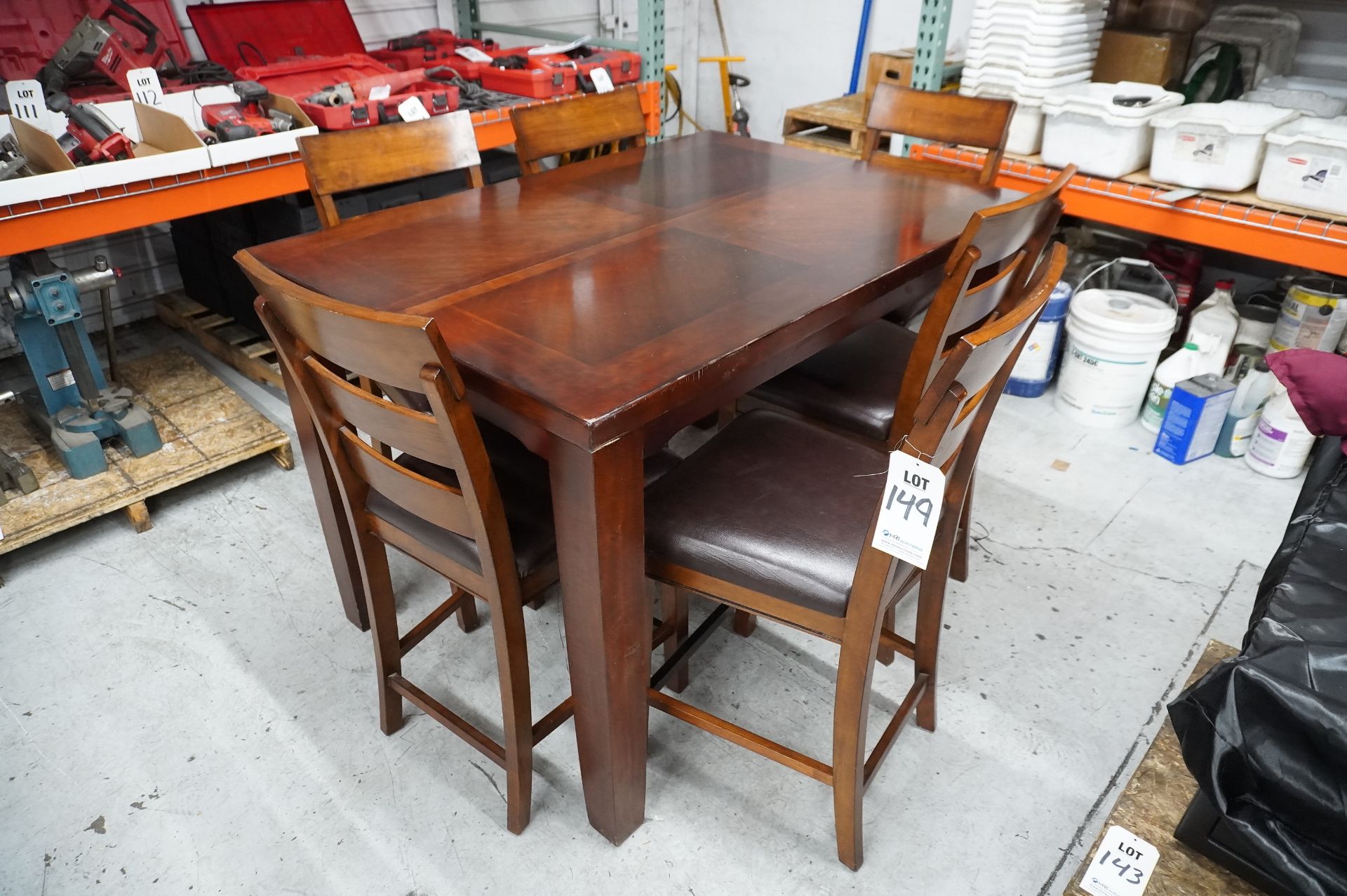 WOOD DINING TABLE SET, COUNTER HEIGHT WOOD TABLE, EXTENSION LEAF READY ...