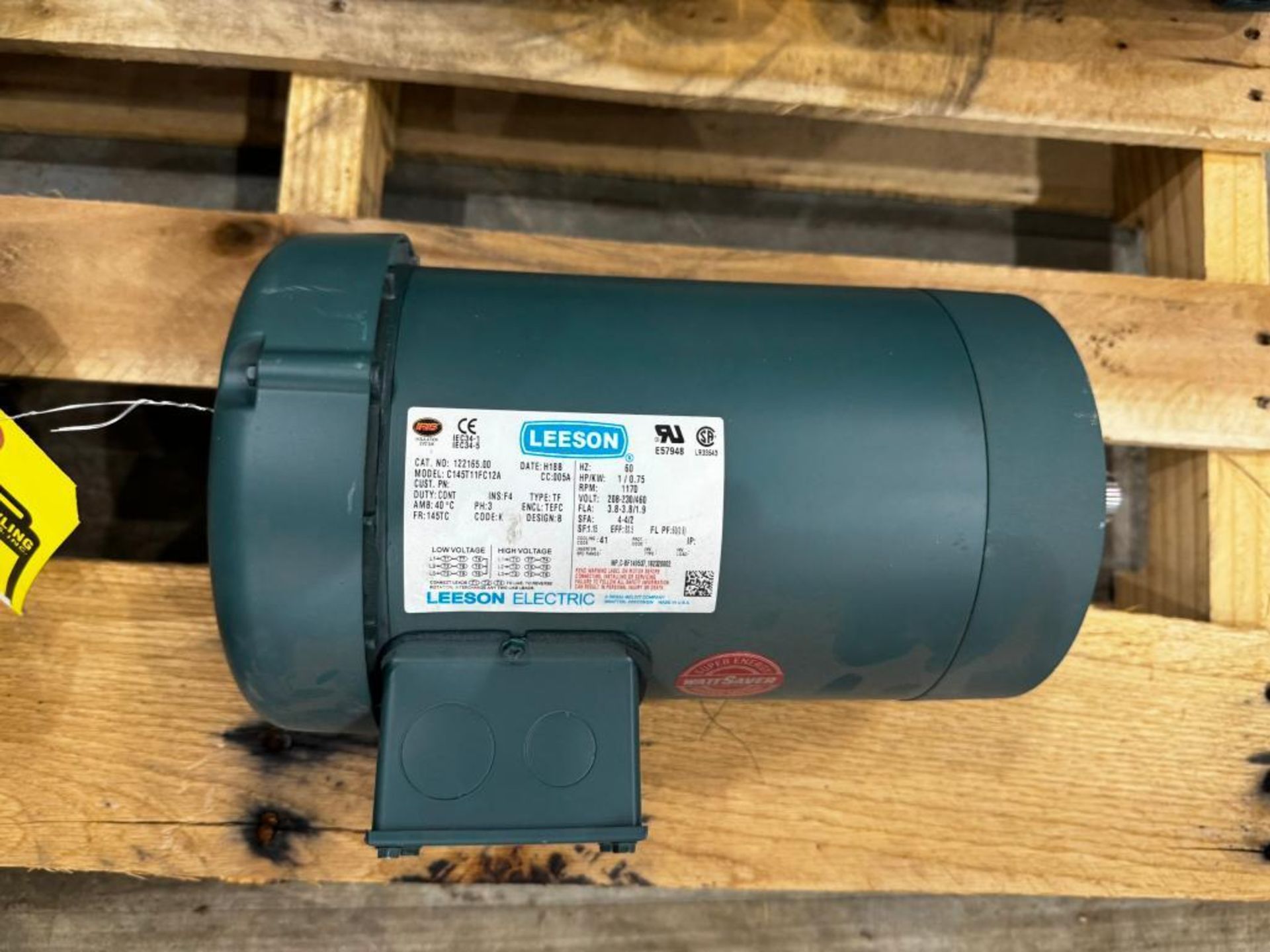 (2x) Lesson Electric Motors, 1/0.75 HP, 1170 RPM, 208-130/460 Volt, 3 ...