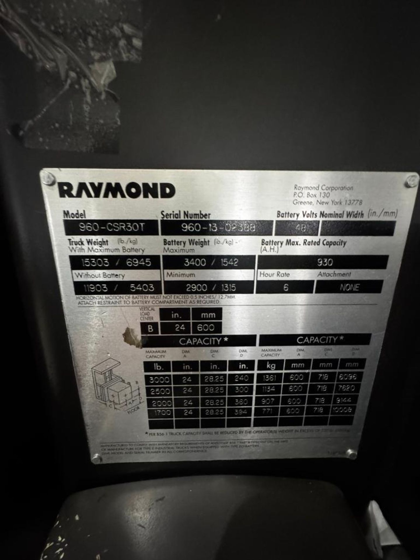 2013 Raymond 3,000 LB. Turret Truck, 48 Volt, 32' Lift Height, Swinging ...