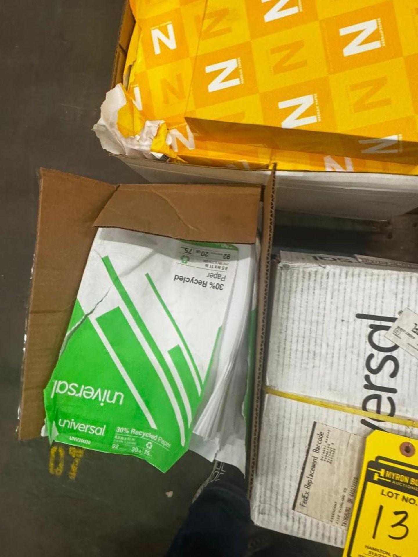 { Group of lots: 13, 14 } Pallet of Copy Paper ($10 Loading fee will be ...