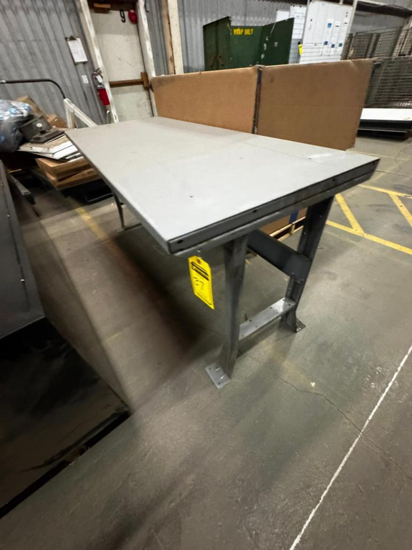{ Group of lots: 36, 37 } Metal Work Table, 6' Long X 30" Wide ($10 ...