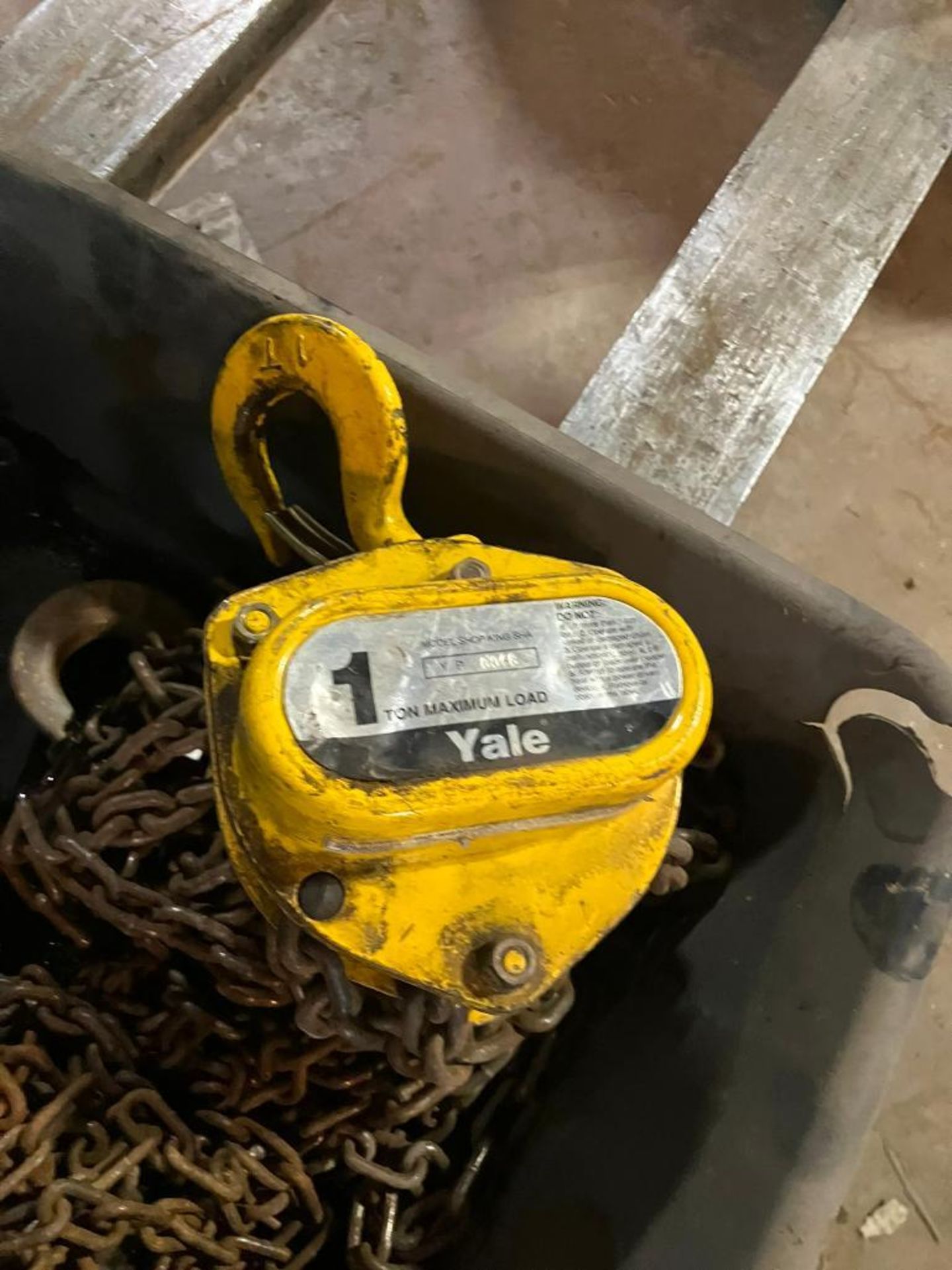(3) Chain Falls; (1) Haul Master 2-Ton, (1) Yale 1-Ton, & Jet 1/2-Ton