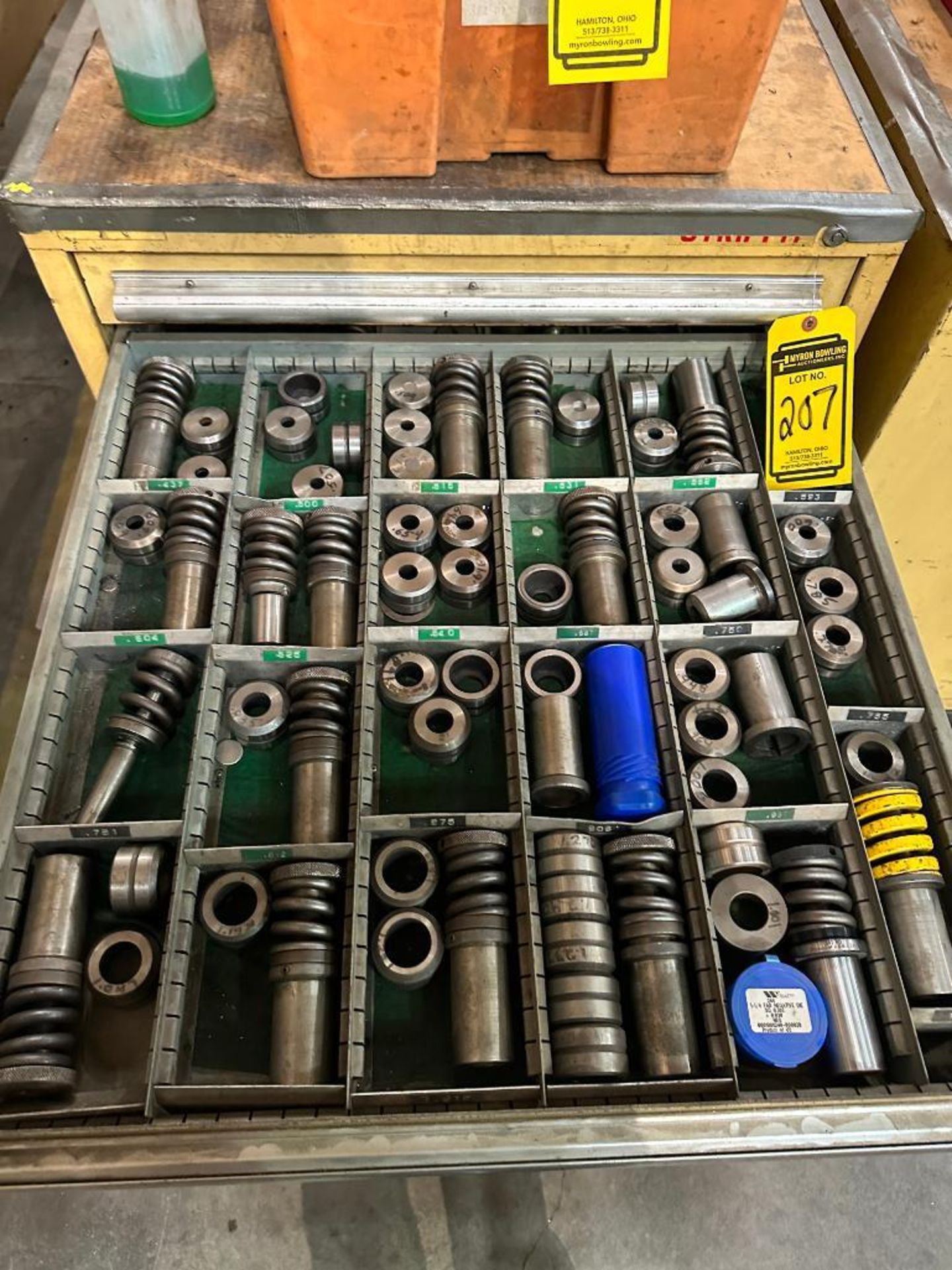 { Group of lots: 207, 208 } Cabinet of Strippit Tooling
