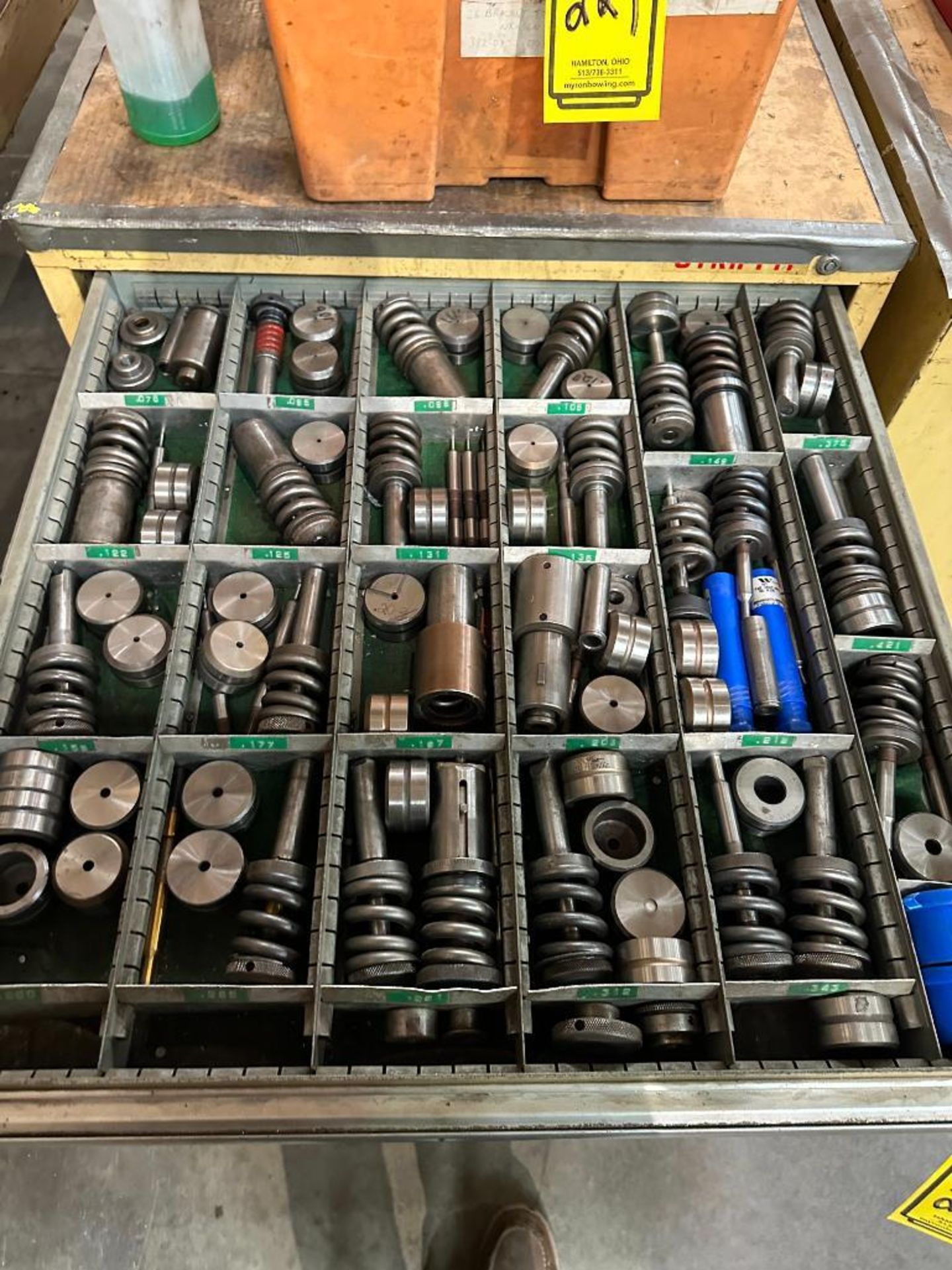 { Group of lots: 207, 208 } Cabinet of Strippit Tooling