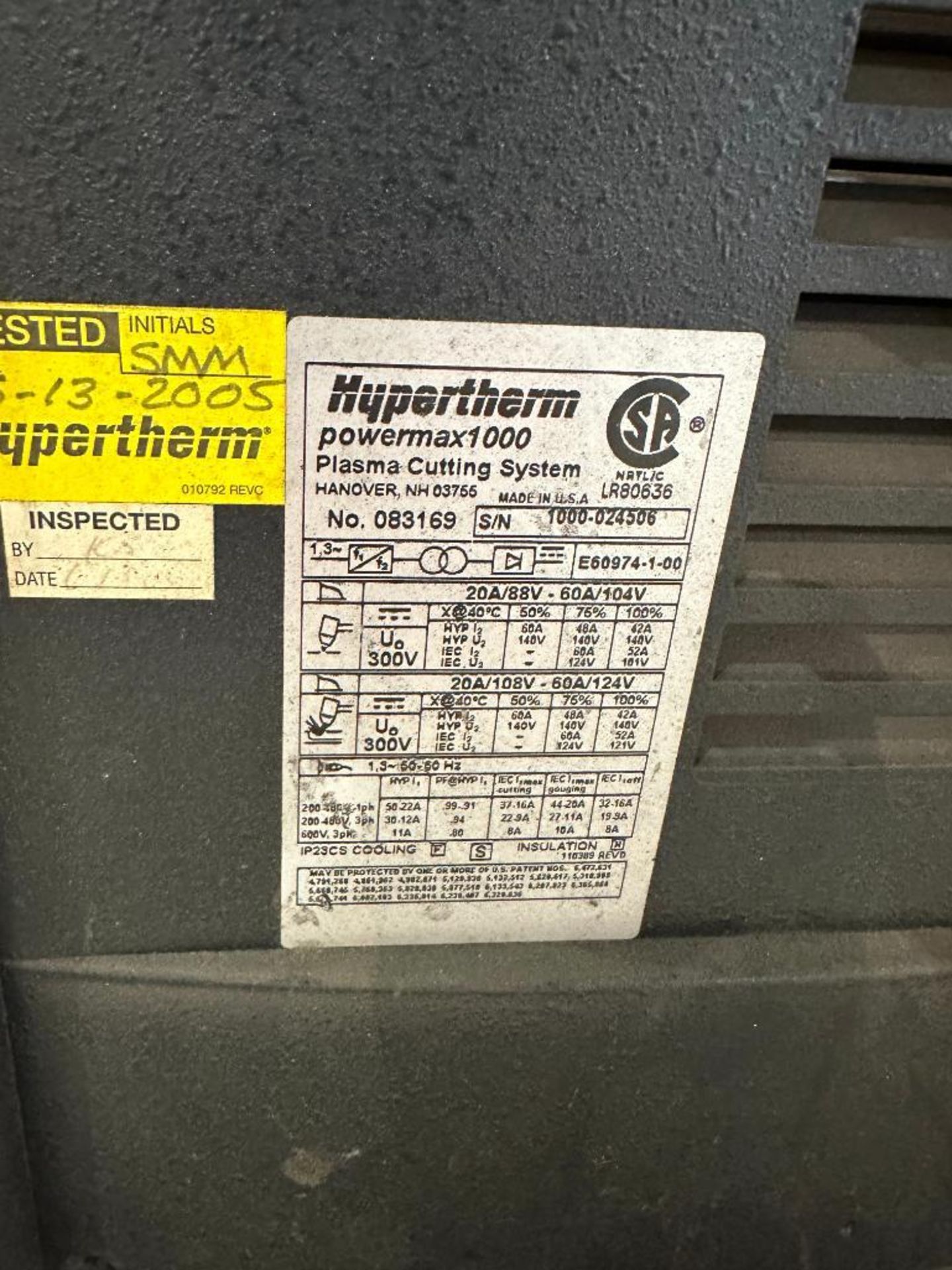 HyperTherm PowerMax 1000 G3 Series Plasma Cutter System, 208v/230v/460v ...