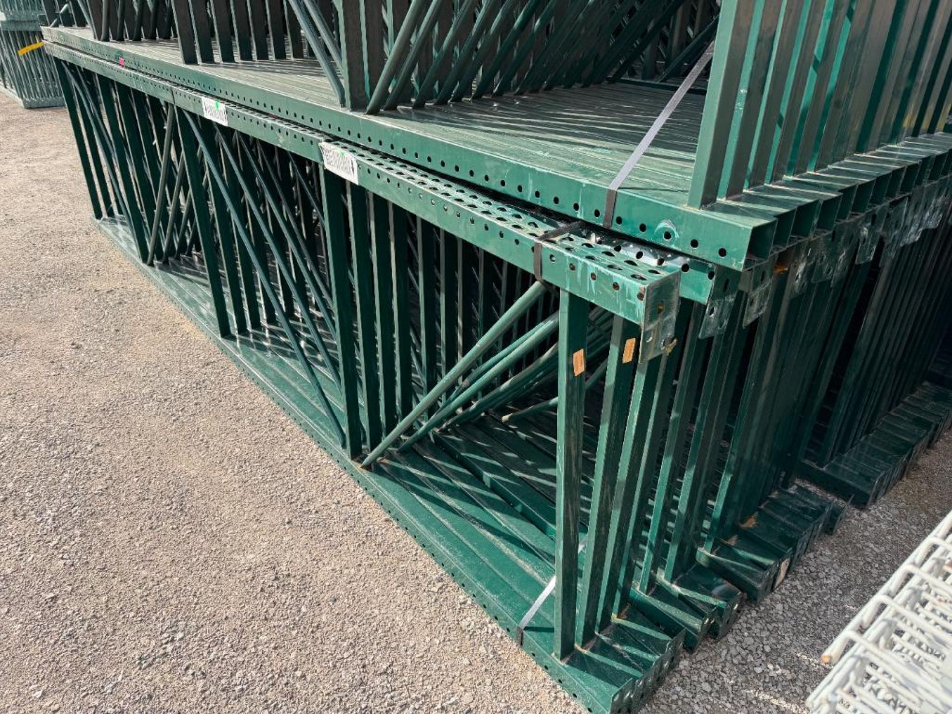 (28x) Interlake Teardrop Pallet Rack Uprights, 48" D x 16' T, (Approx ...