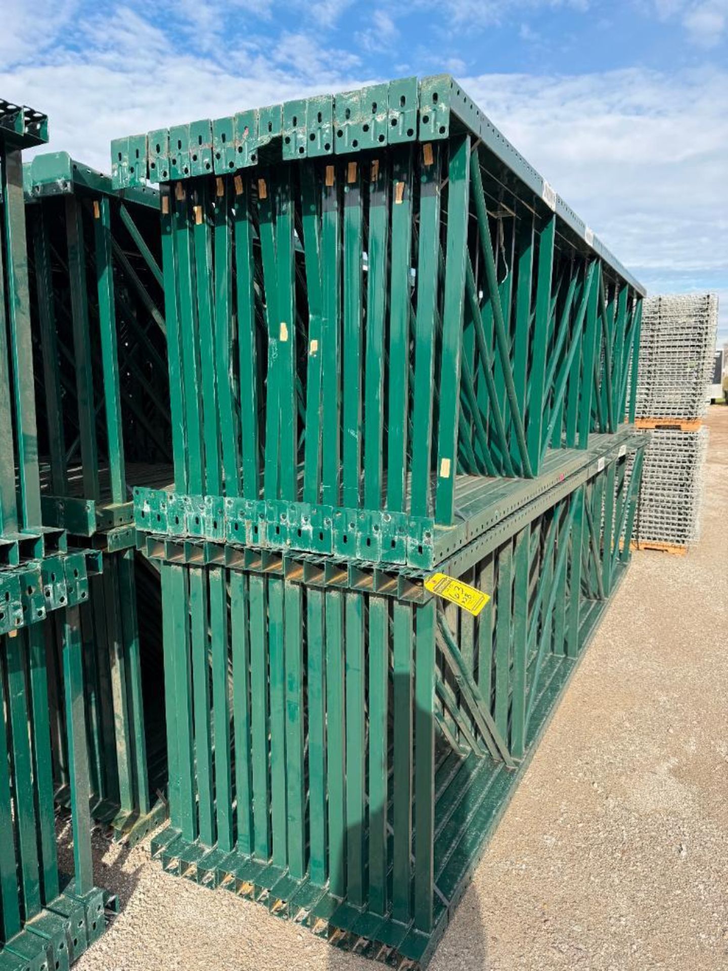 (28x) Interlake Teardrop Pallet Rack Uprights, 48" D x 16' T, (Approx ...