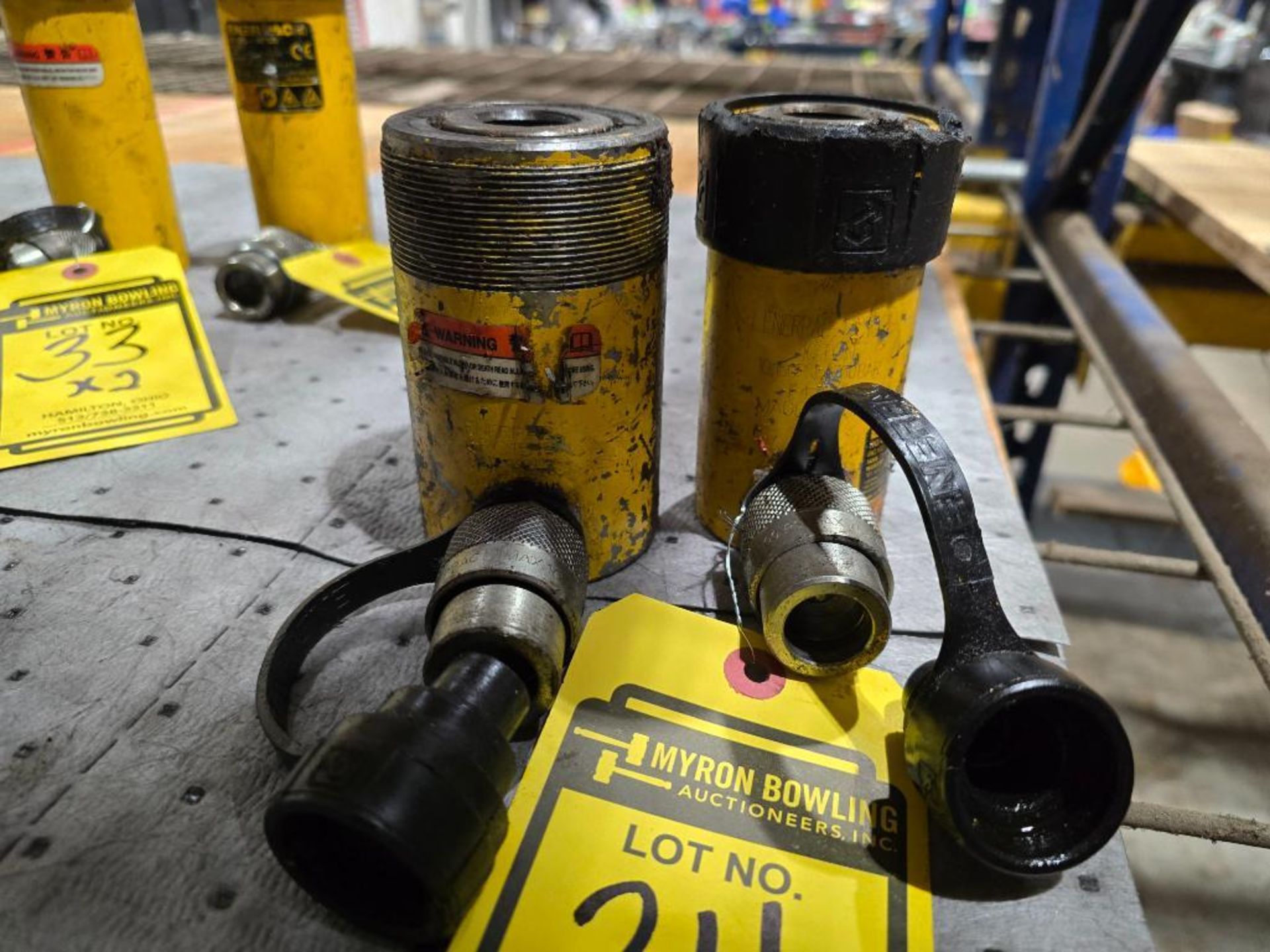 (2) Enerpac Hydraulic Cylinders Including (1) RC151 Rated 15-Ton Max ...