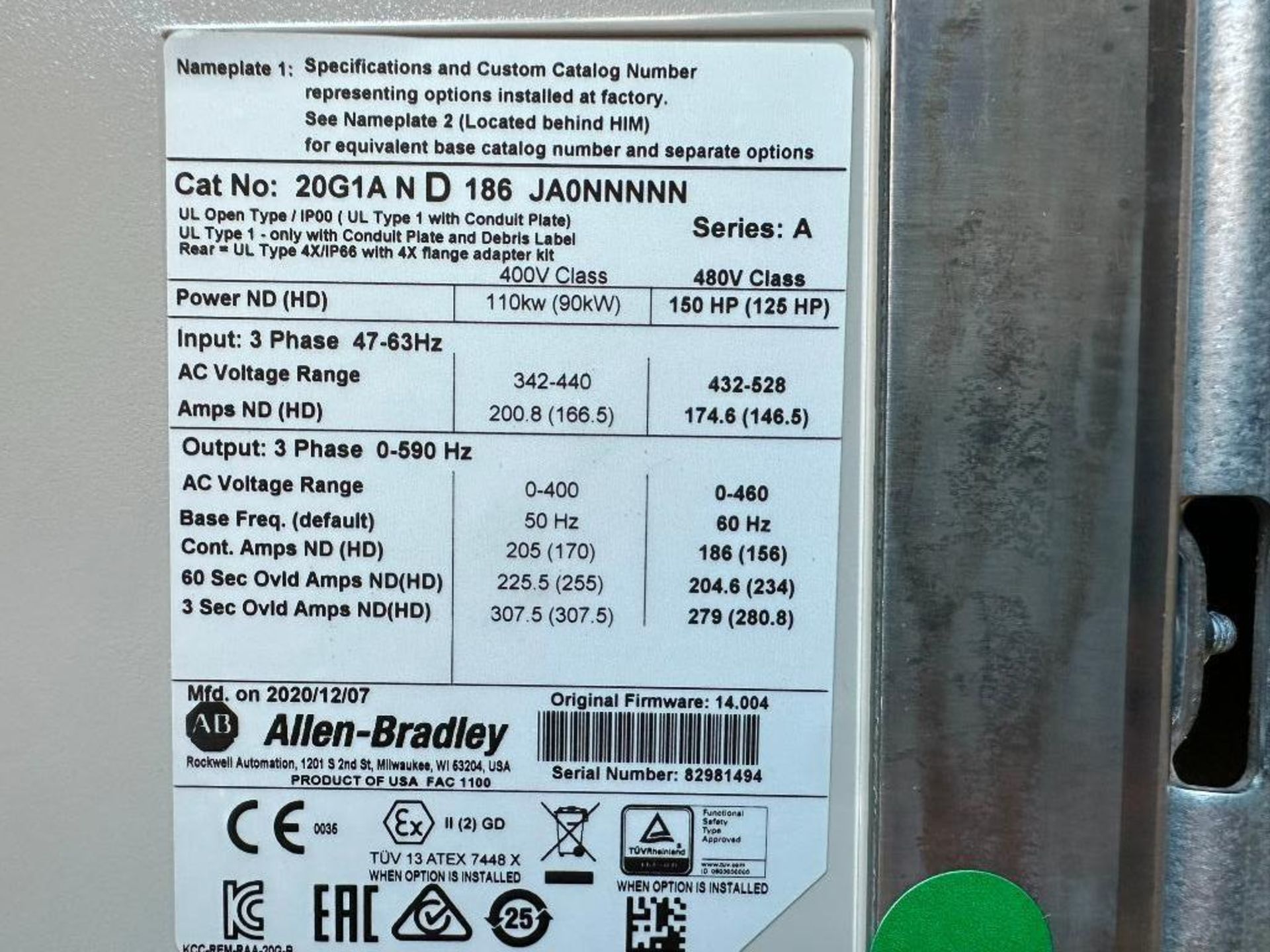 (SRI) (New-In-Box) Allen-Bradley PowerFlex 755 (150 HP) Drive, Cat ...
