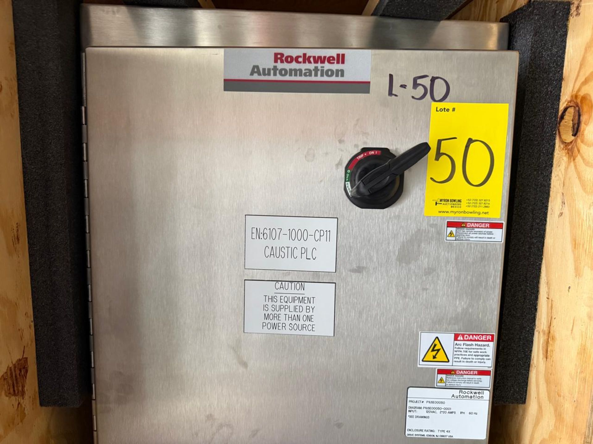 (NEW) Caustic Load Control Panel Brand ROCKWELL, Model TYPE 4X, no ...