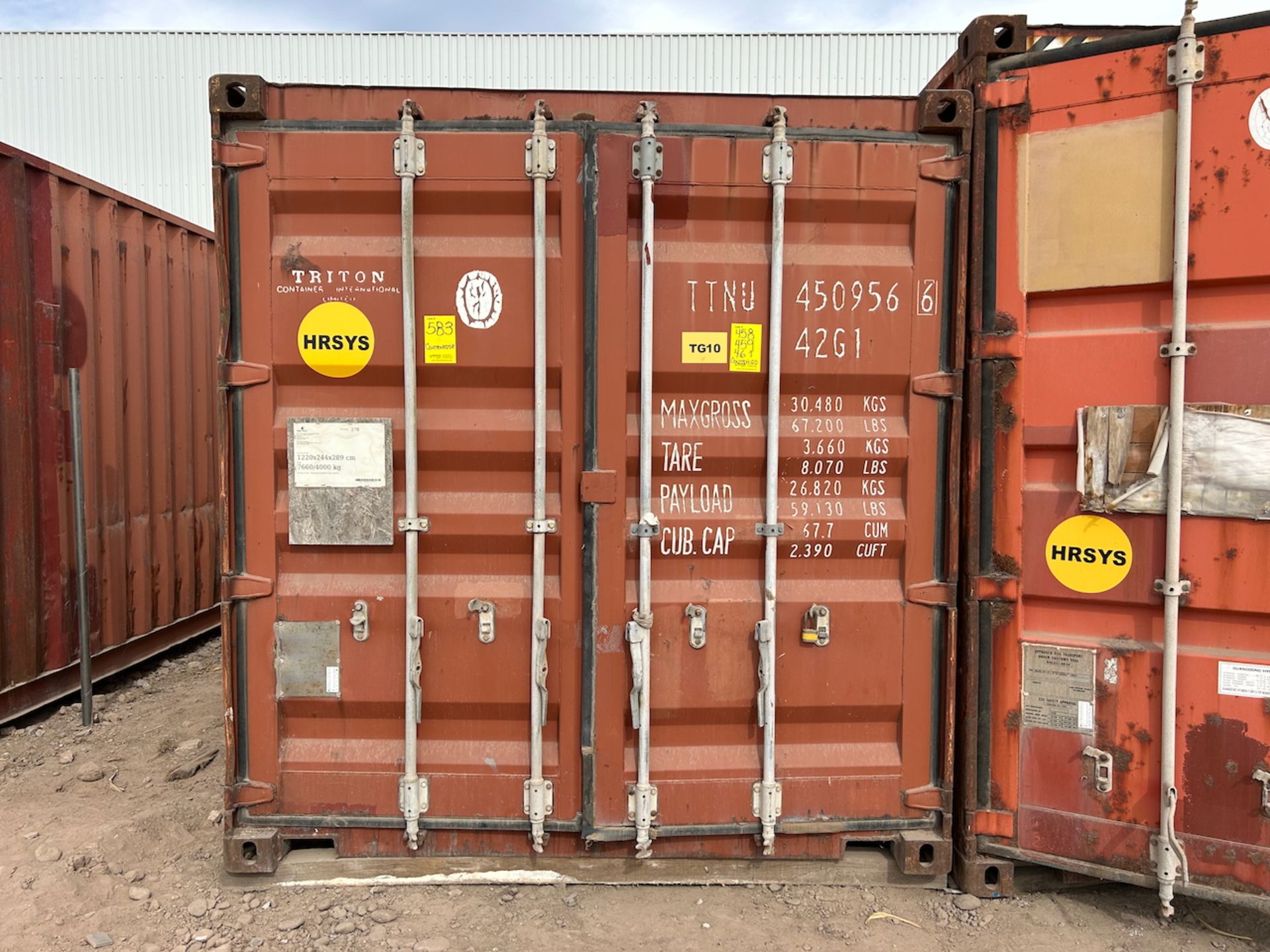 (USED) General Cargo Container in Steel, approximate measurements 12 m ...