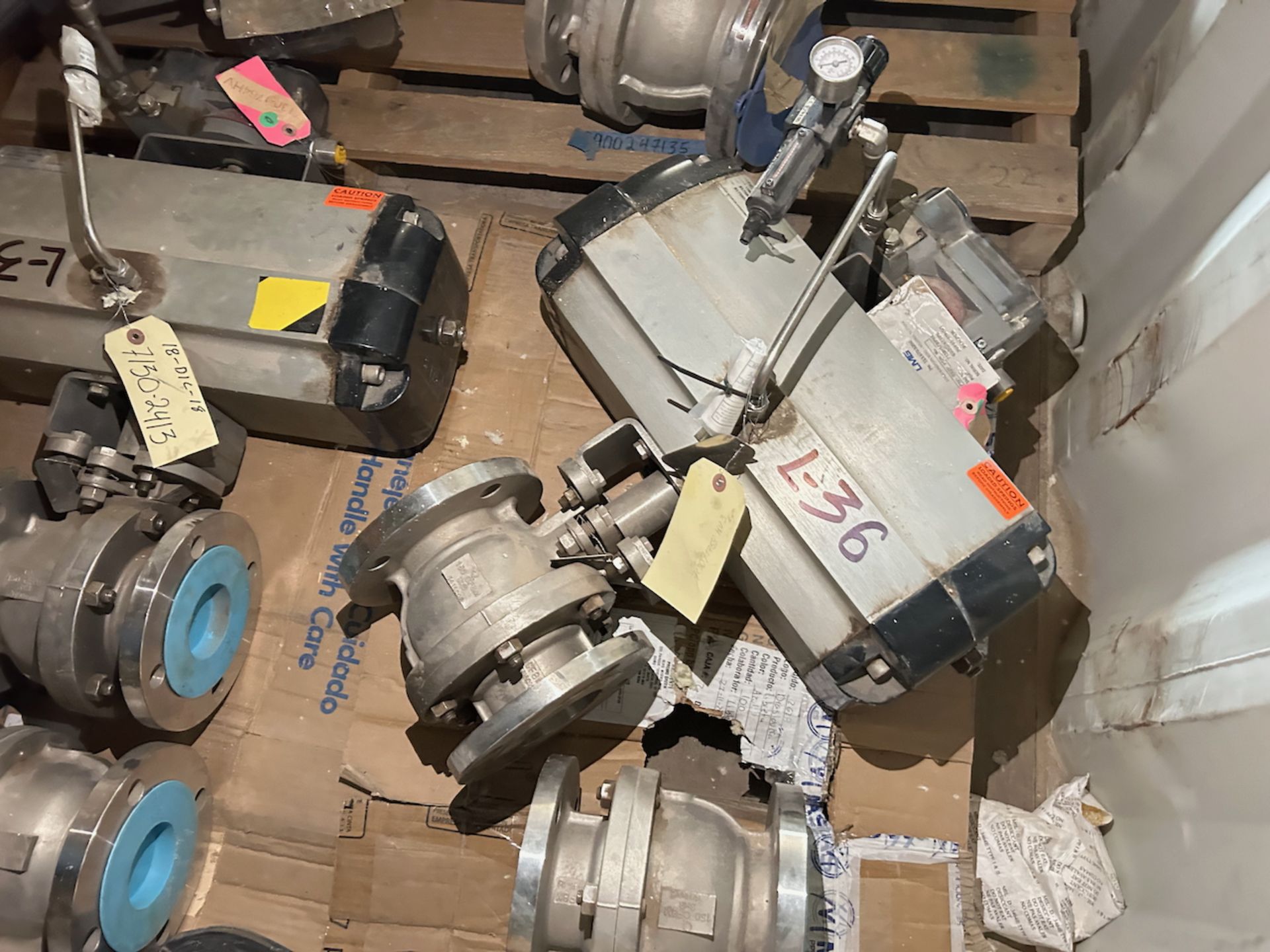 (NEW) 2 Automatic Ball Electro Valves with Pneumatic Actuator Brand Lmg ...
