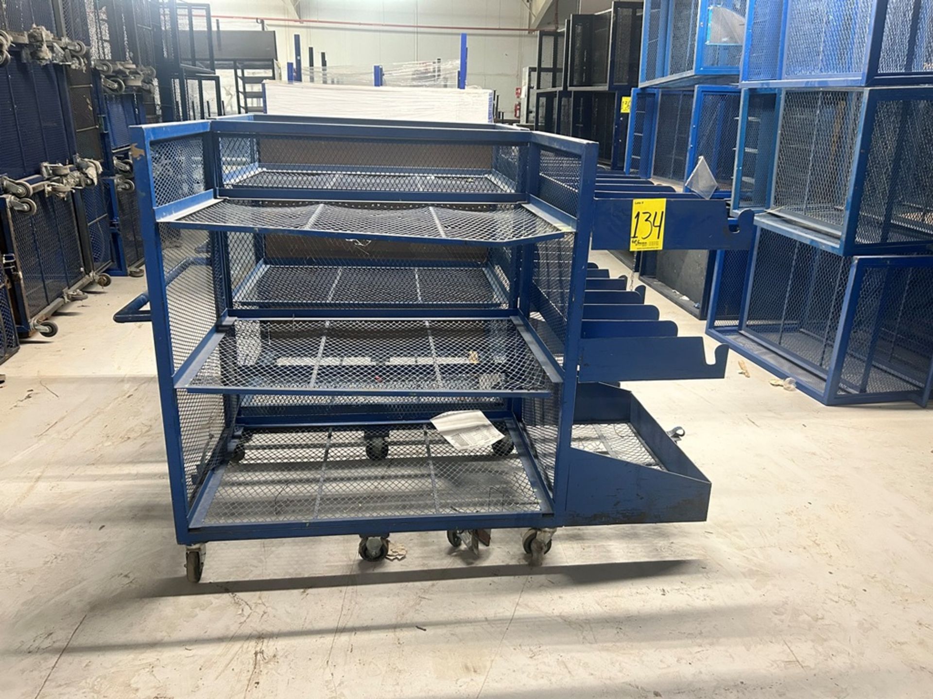 Lot of 6 Metal PTR Carts with mesh and 3 levels in blue color, with the ...