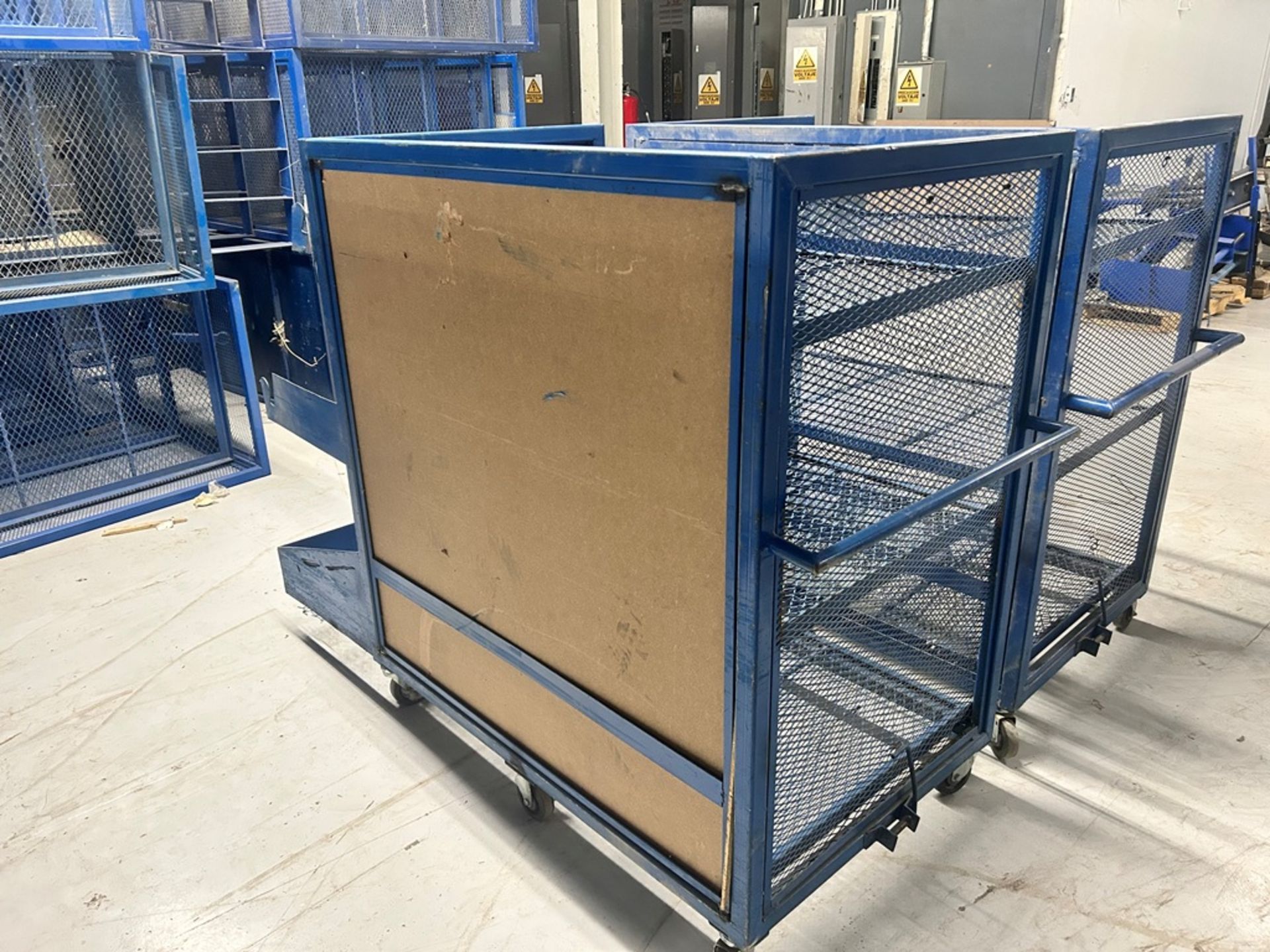 Lot of 6 Metal PTR Carts with mesh and 3 levels in blue color, with the ...