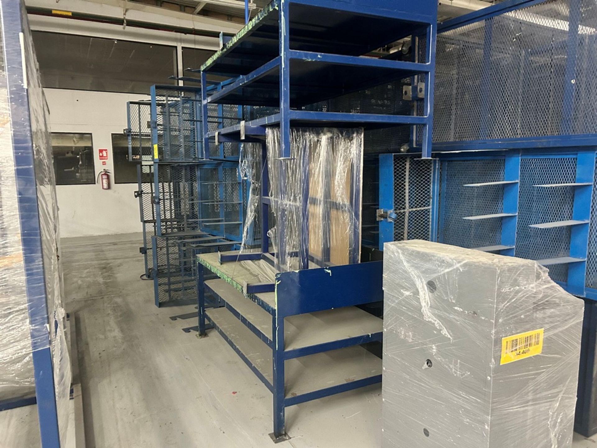 Lot of 6 Metal PTR Carts with mesh and 3 levels in blue color, with the ...