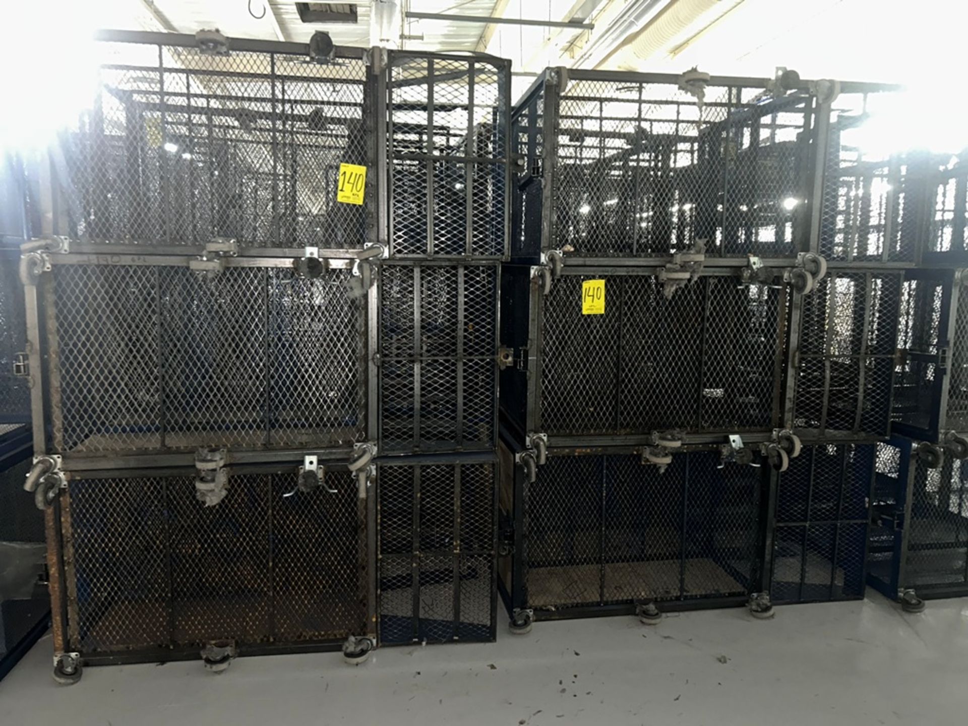 Lot of 6 Metal PTR Carts with mesh and 3 levels in blue color, with the ...