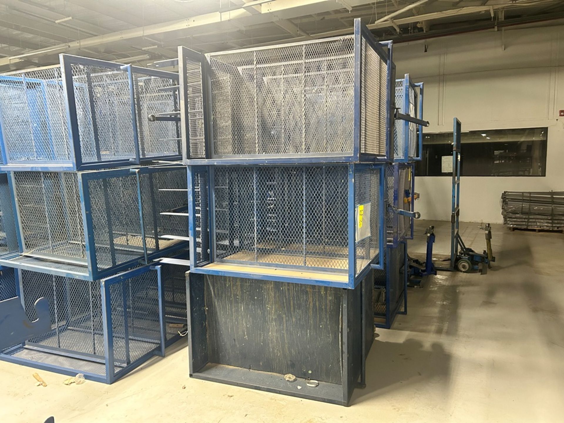 Lot of 6 Metal PTR Carts with mesh and 3 levels in blue color, with the ...