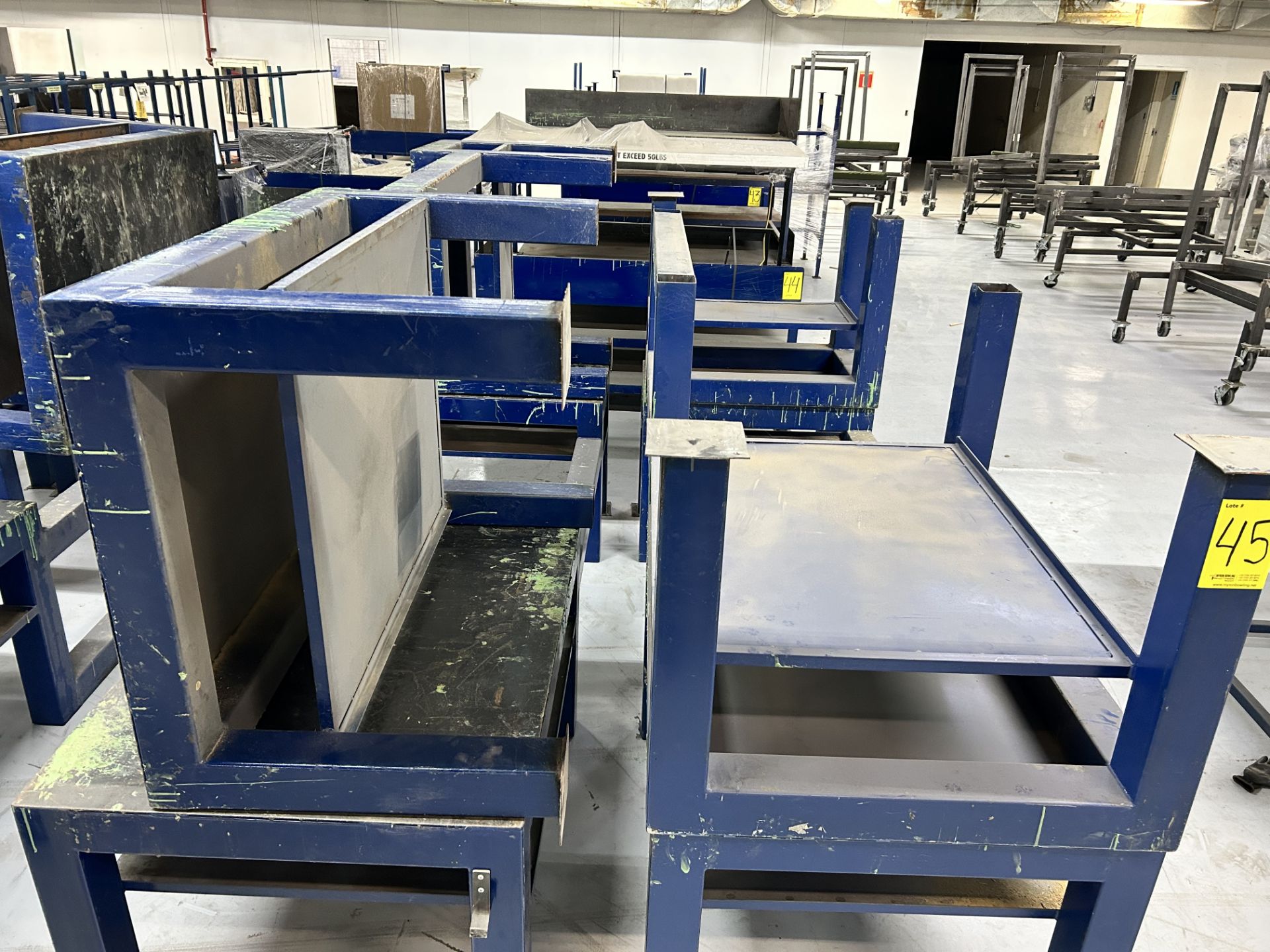 Lot of 4 PTR worktables measuring 4" x 4" with dimensions of 2.89 x 0. ...