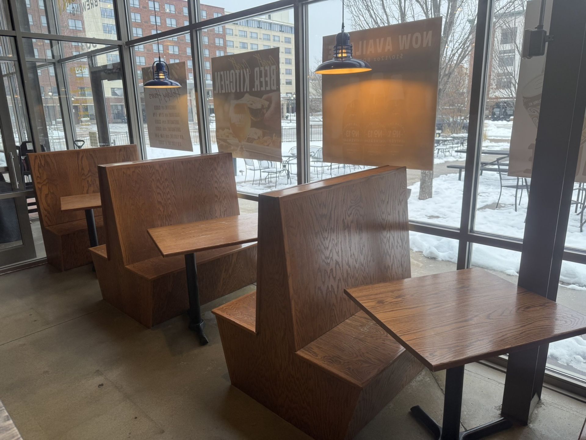 Wooden Restaurant Booth- Booth- QTY 3- Approx 48" L X 24"W X 48" Tall ...