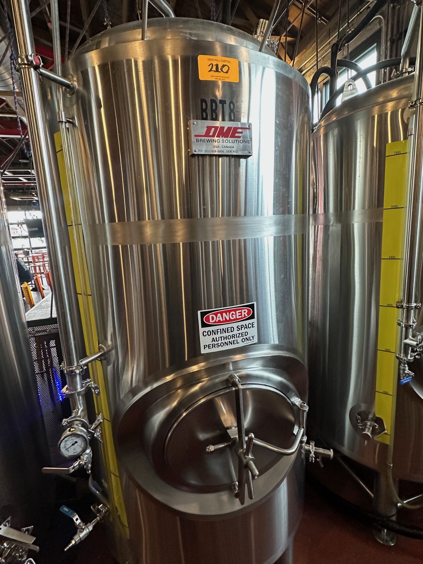 DME 7 BBL Stainless Steel Brite Tank - Dish Bottom, Glycol Jacketed ...