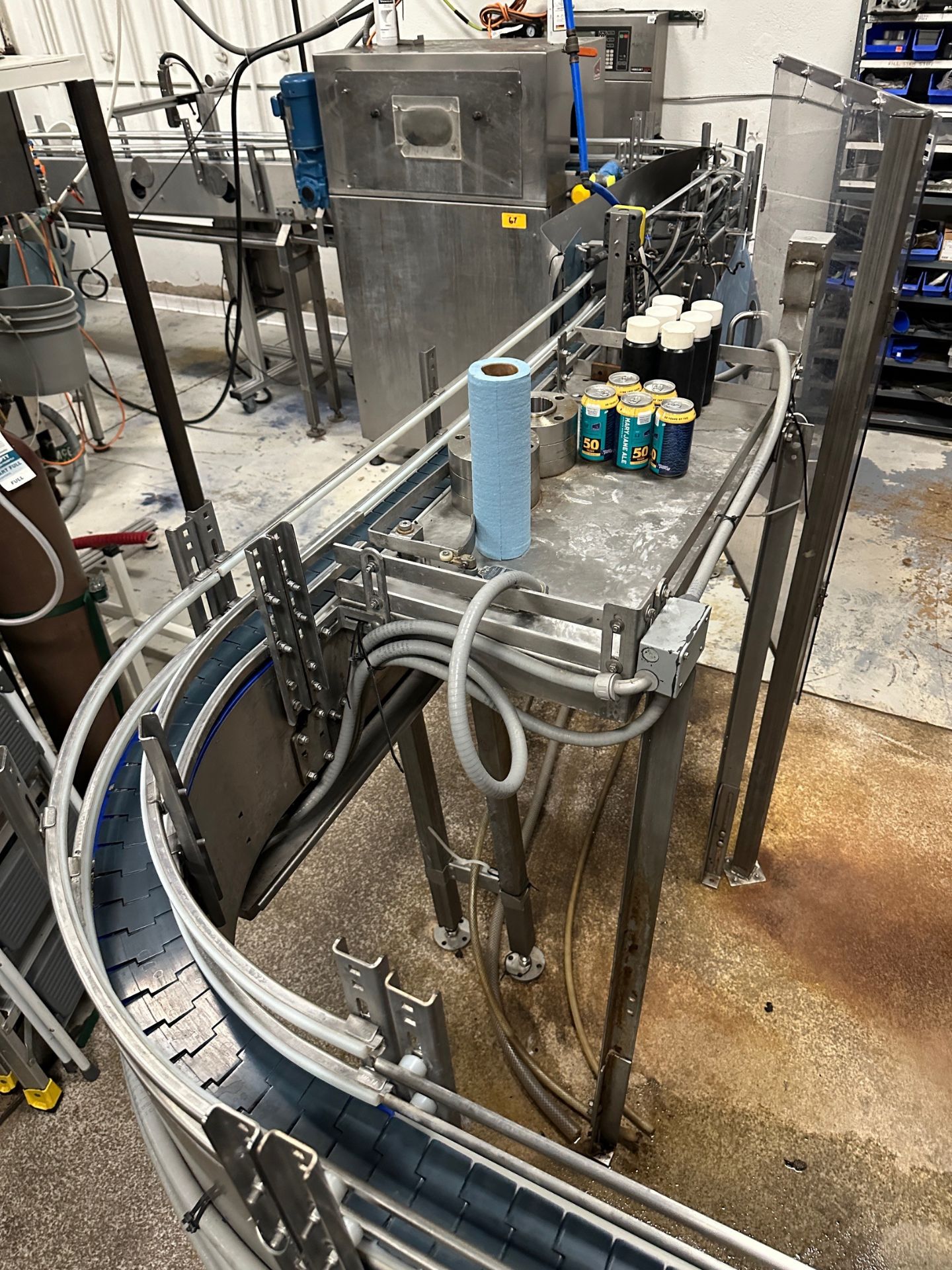 Intralox Belt Conveyor over Stainless Steel Frame with Packout Area and ...